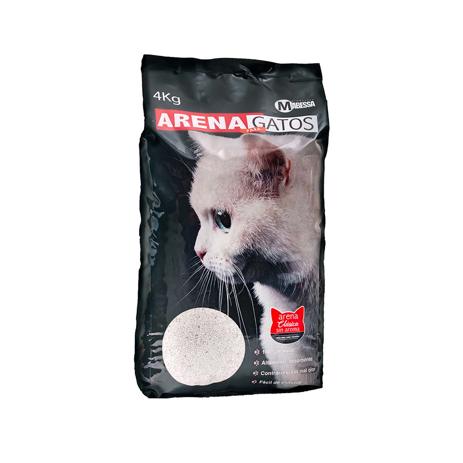 Arena para gatos 100% natural; 4kg Empaque 1U - MABESSA - Kywi