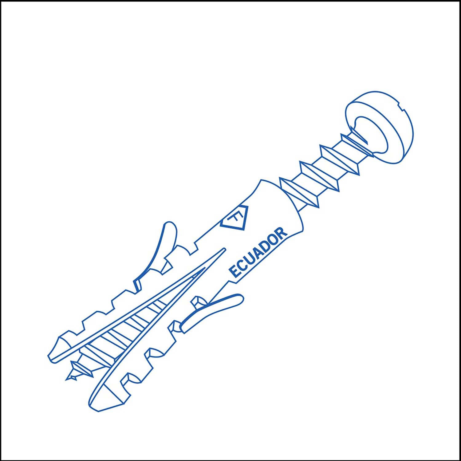 Taco fijer con tornillo tripa de pato 12 mm x 2 pulgadas. pack x 5 ...