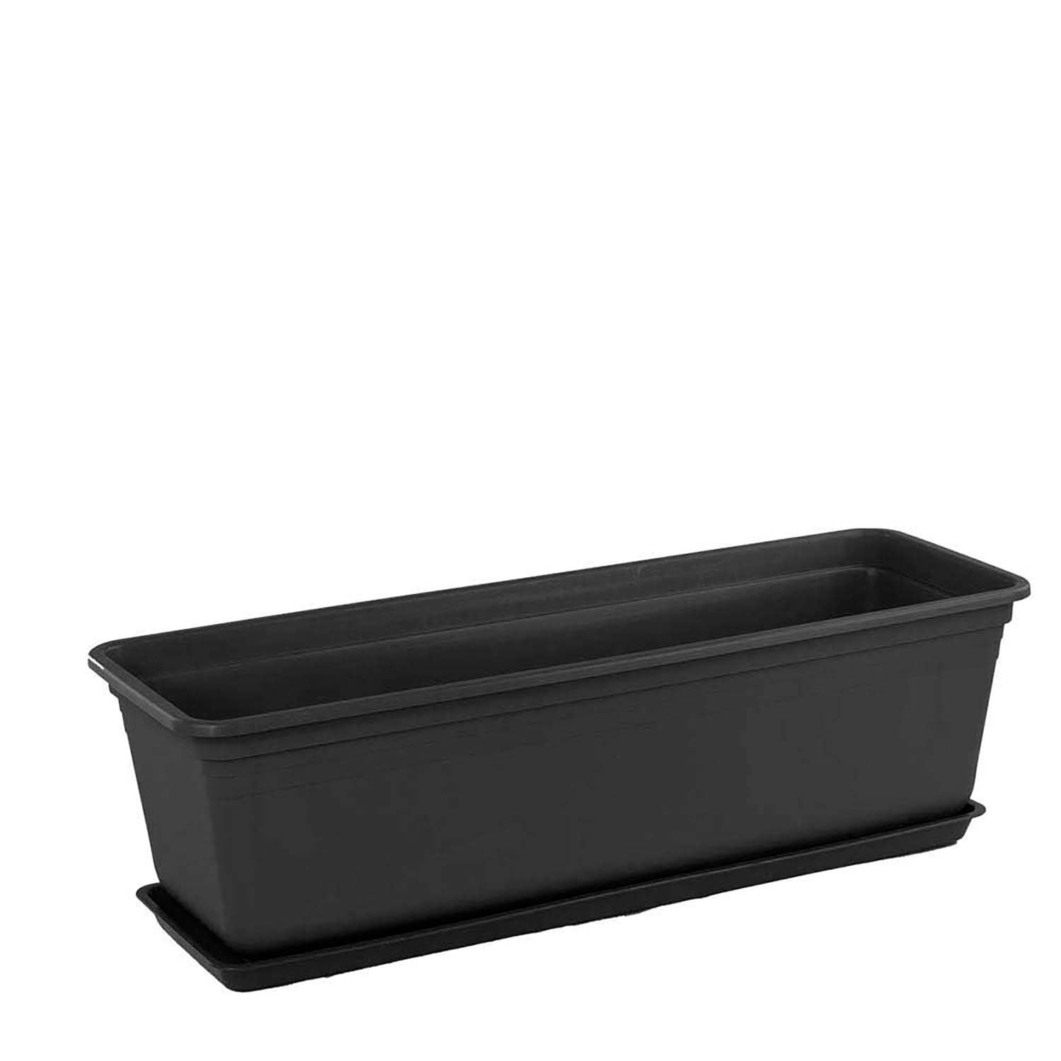 Maceta plástica rectangular EXPRESO grande con base 1U - PLAPASA - Kywi
