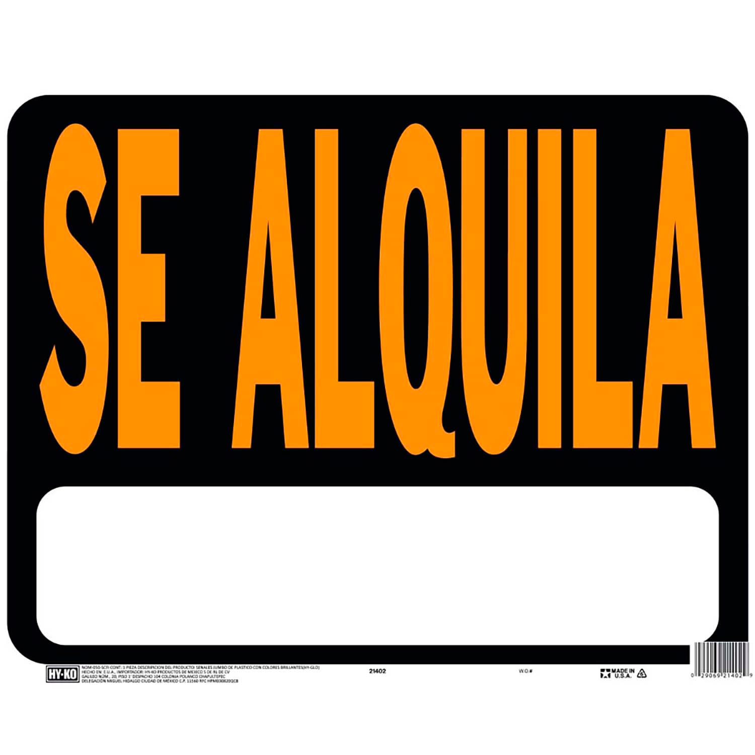 Letrero semi rígido de 23 x 30 cm de alta visibilidad con mensaje SE ...