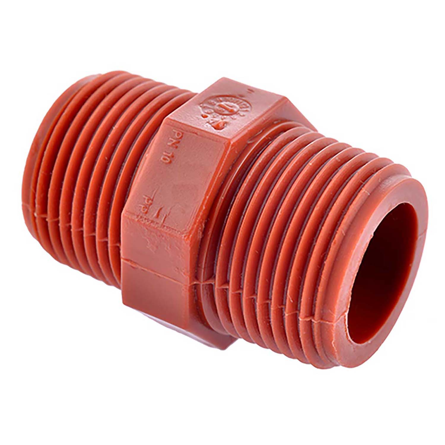 Neplo corrido con rosca tipo tuerca de 1/2 pulgada 1U - PLASTIGAMA - Kywi