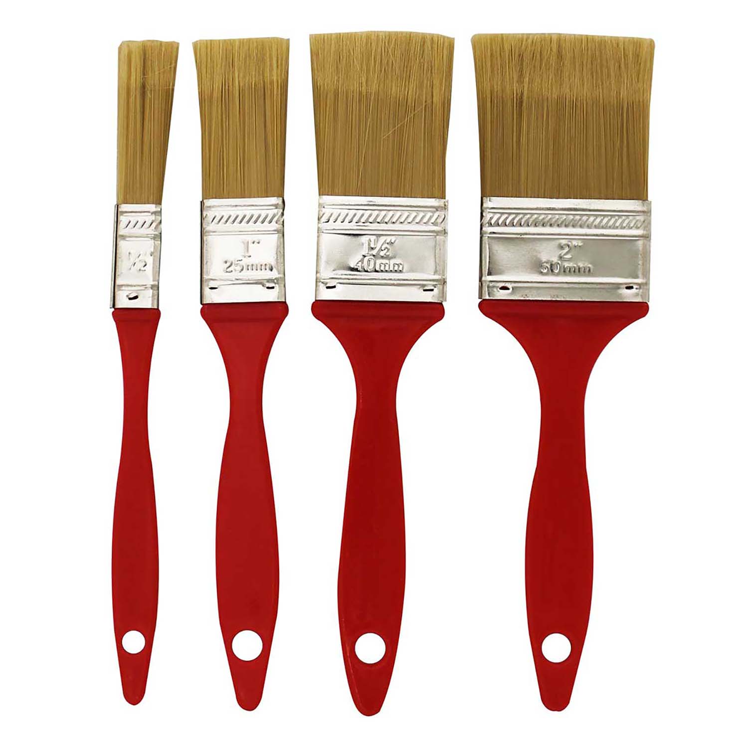 Juego de brochas de poliéster de 1/2, 1, 1-1/2 y 2 pulgadas multiusos ...