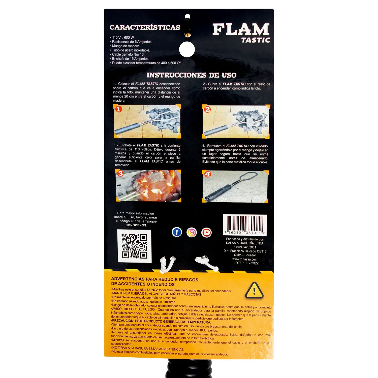 Encencedor Electrico Para Carbon Y Lenia - FLAMTASTIC