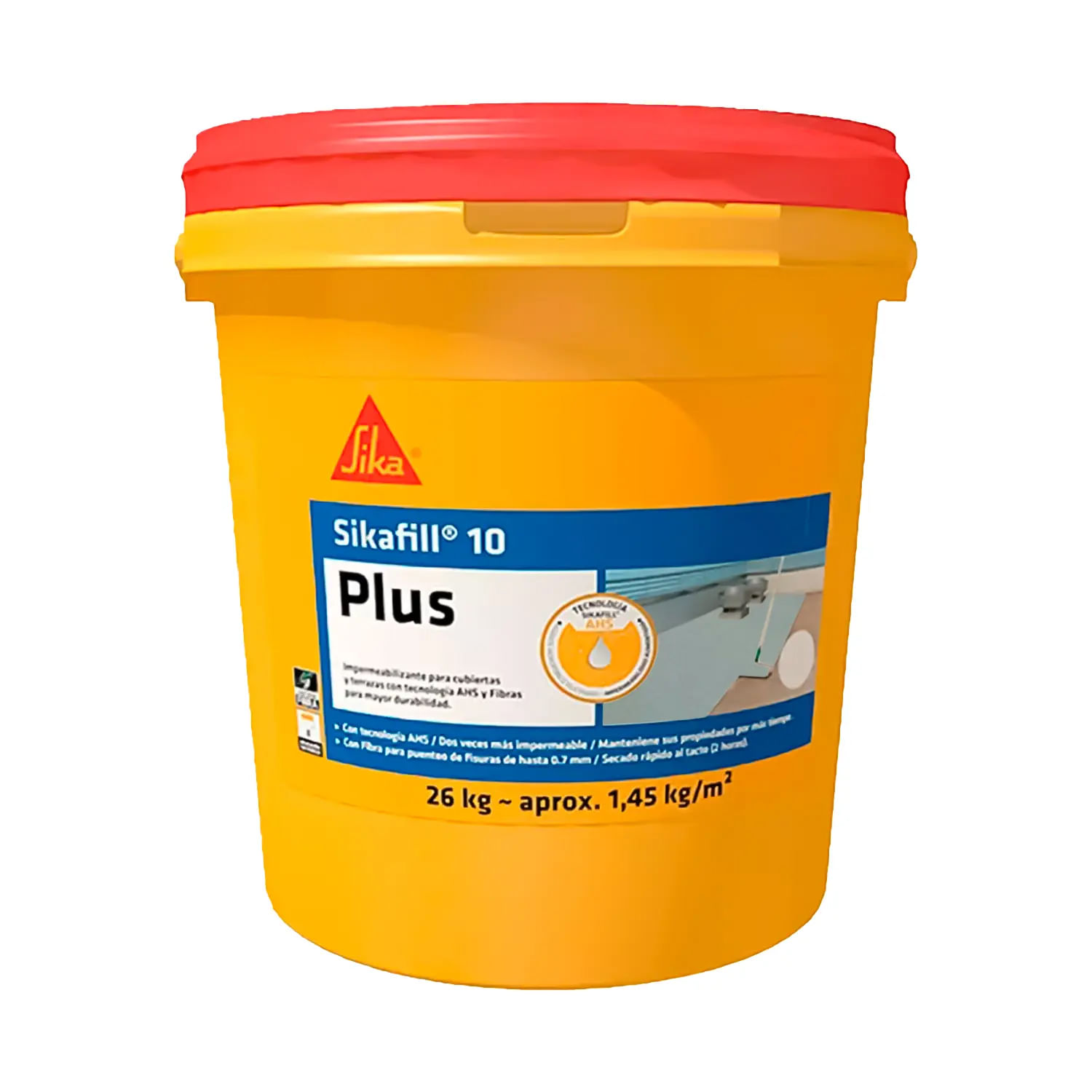 Sikafill 10 Plus membrana líquida impermeable con fibras gris 1 caneca ...