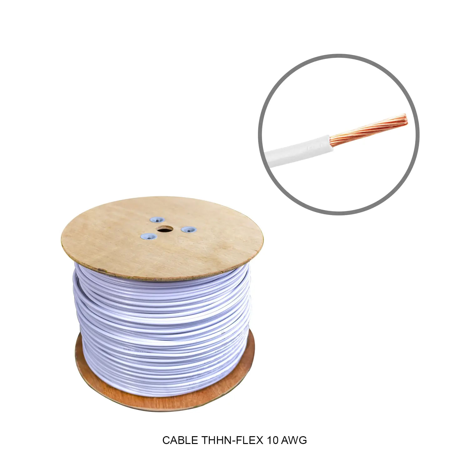 Cable Flexi 10 Thhn Blanco C/M Cablec - CABLEC - Kywi