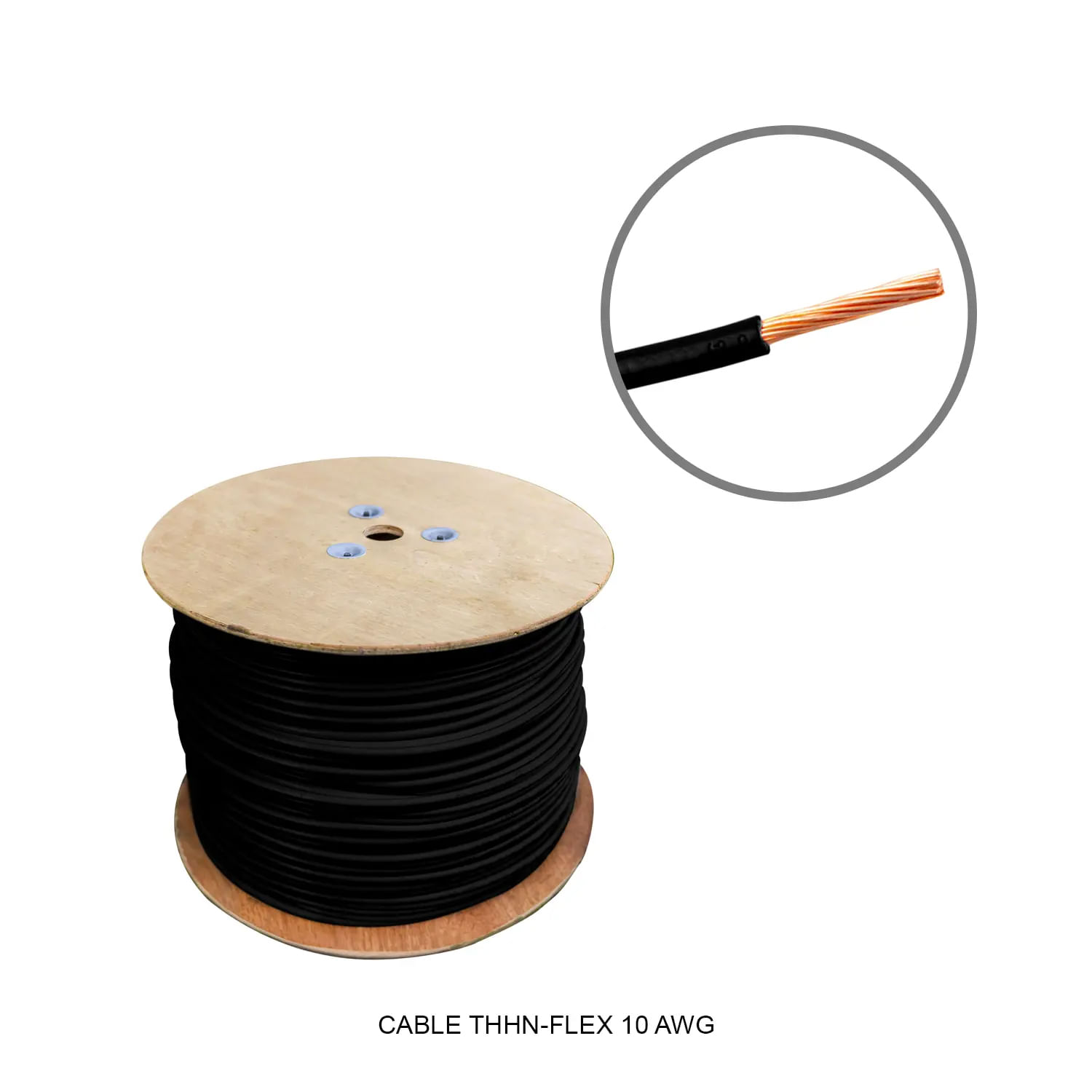 Cable Flexi 10 Thhn Negro C/M Cablec - CABLEC - Kywi