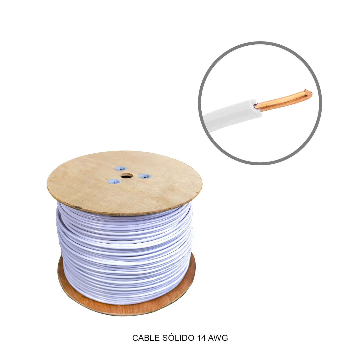 Cable Soli 14 Thhn Blanco C/M Cablec - CABLEC - Kywi