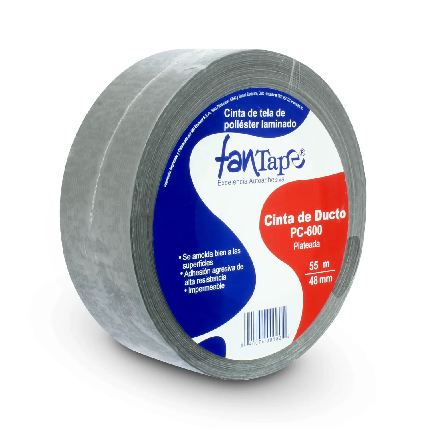 Cinta Ducto Plastif 55Mx48Mm Plateada - FANTAPE - Kywi