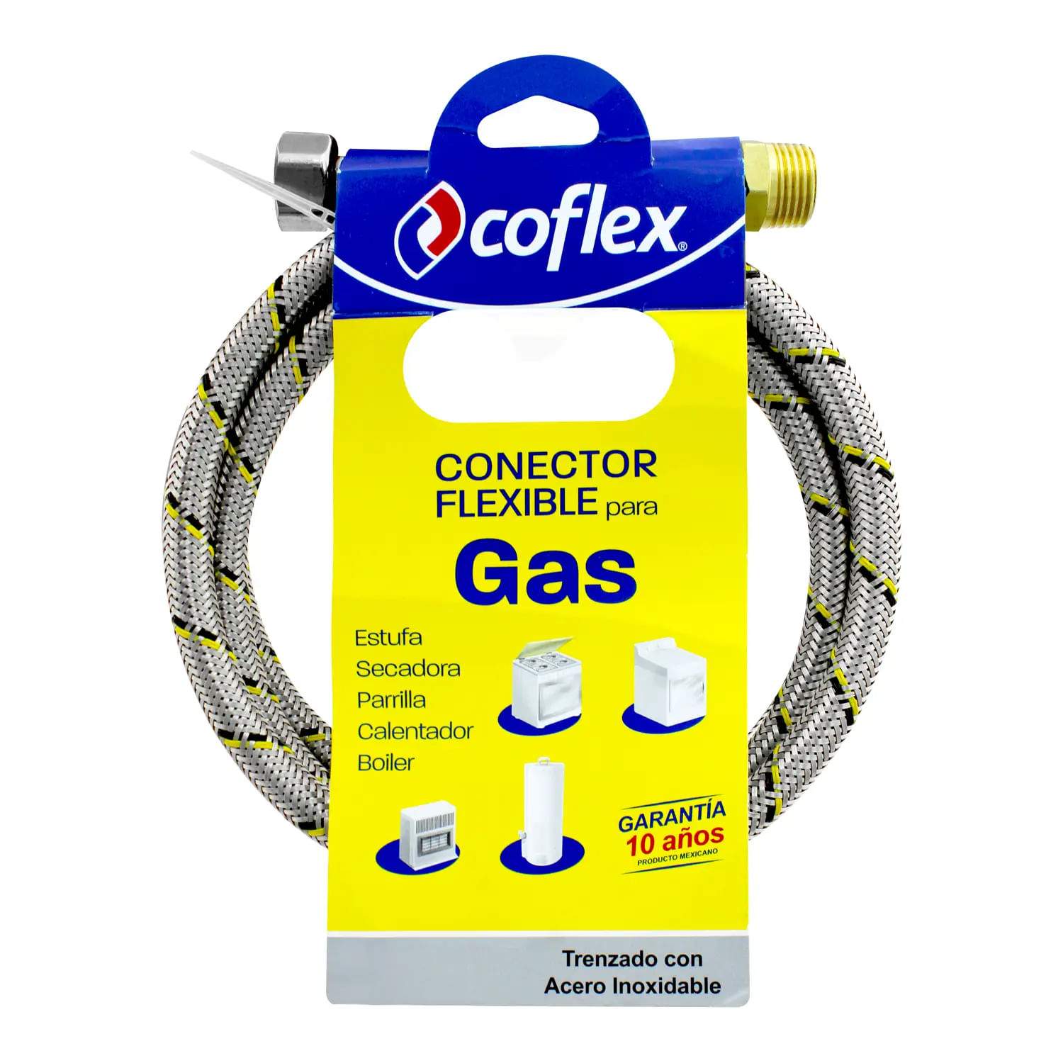 Manguera flexible para gas acero inoxidable 1/2 pulgada macho x 1/2 ...