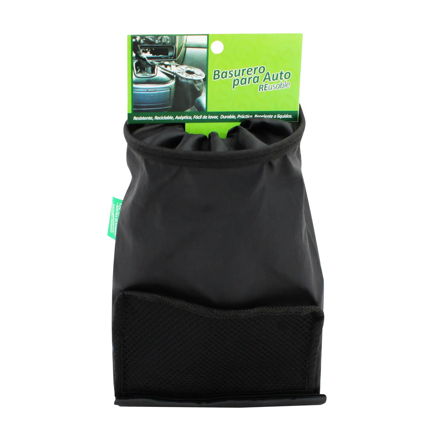 Funda De Basura P/Auto Reusable Negro - OPTAVERDE