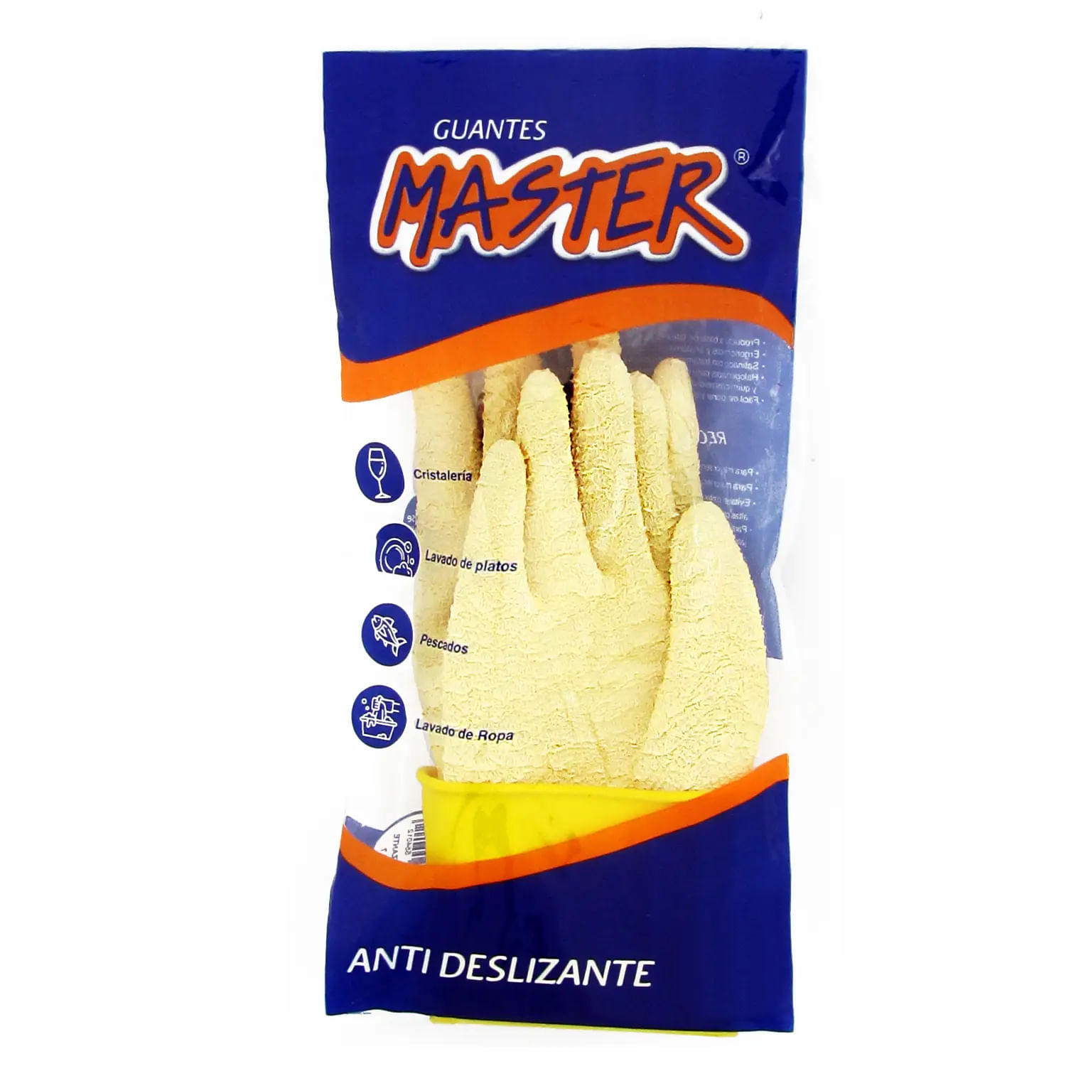 Guante Master N-8 Domestico Corrugado Amar - MASTER - Kywi