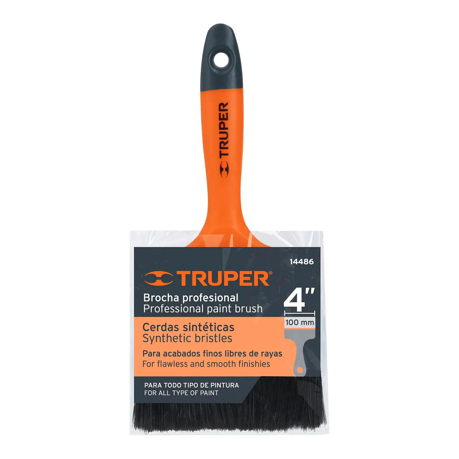 Brocha Profesional Mango Plastico 4" Truper - TRUPER - Kywi