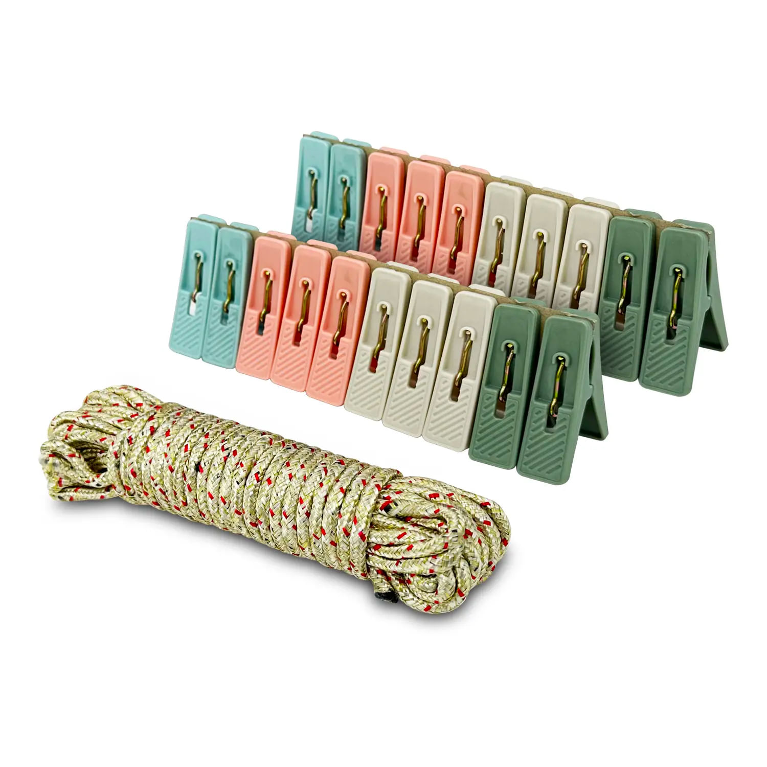 Pinzas P/Ropa 20Pzas + Soga - WONDER HOUSE