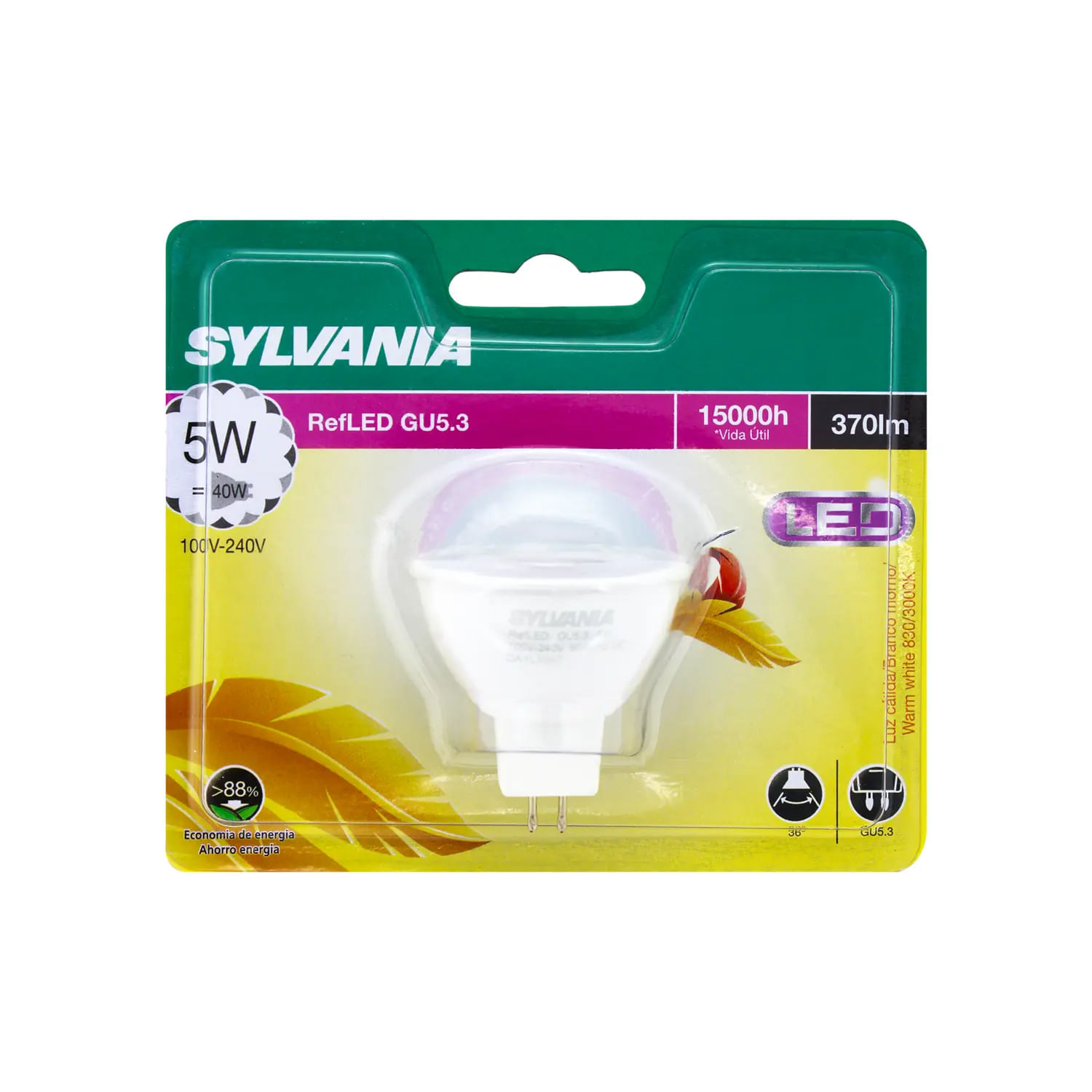 Dicroico Mr16 5w Gu5 3 3k 100v 240 Sylv Sylvania Kywi