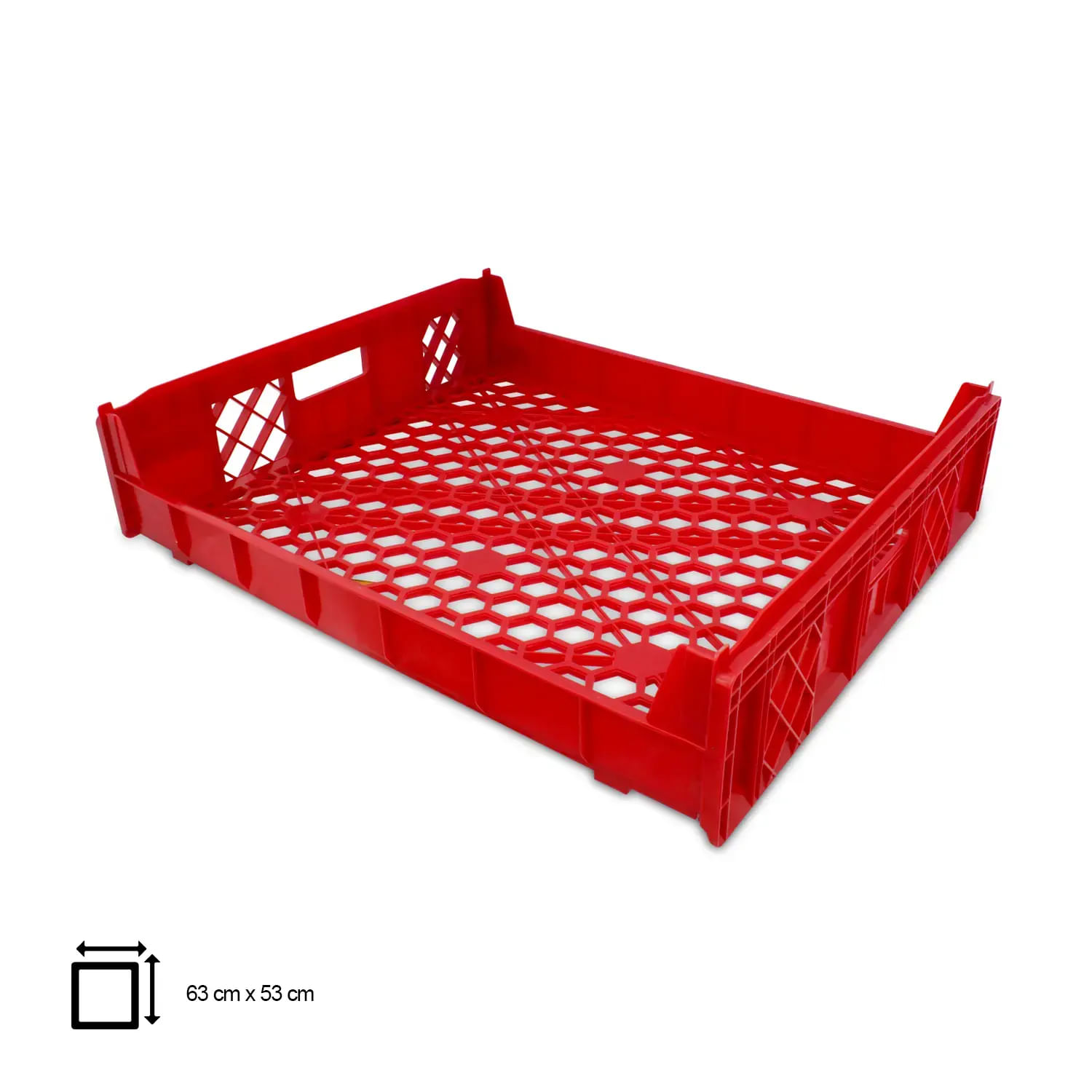 Gaveta roja plástica grande 63 cm x 53 cm con asas de agarre laterales ...