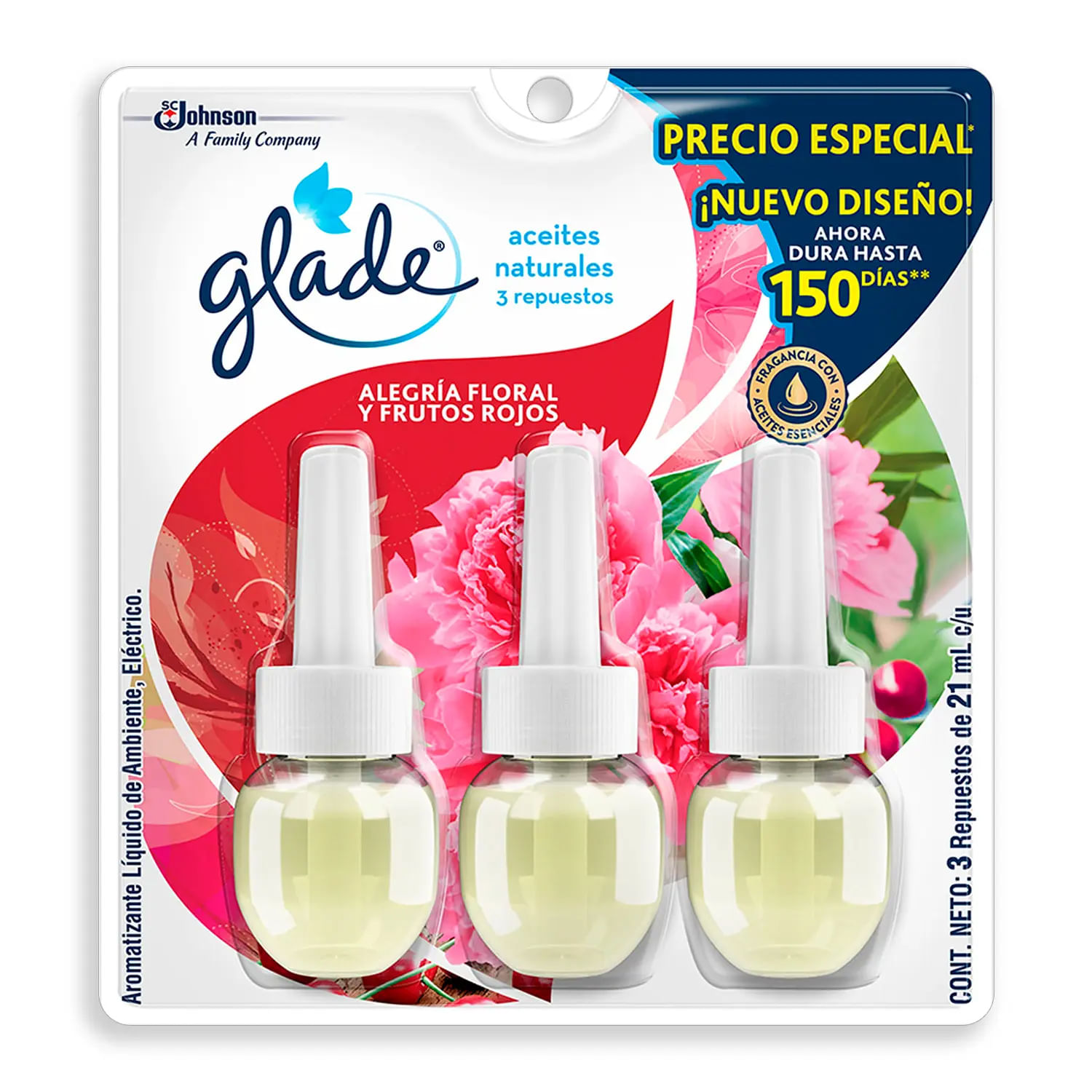 Glade Aceites Naturales Repx3 Alegria Floral - GLADE - Kywi