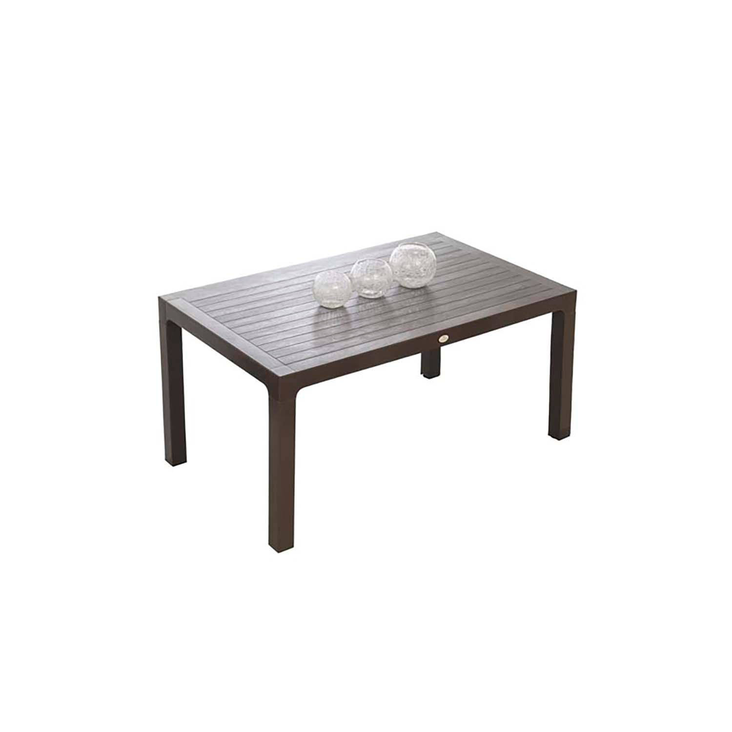 Mesa rectangular de madera y ratán para café - PICA - Kywi