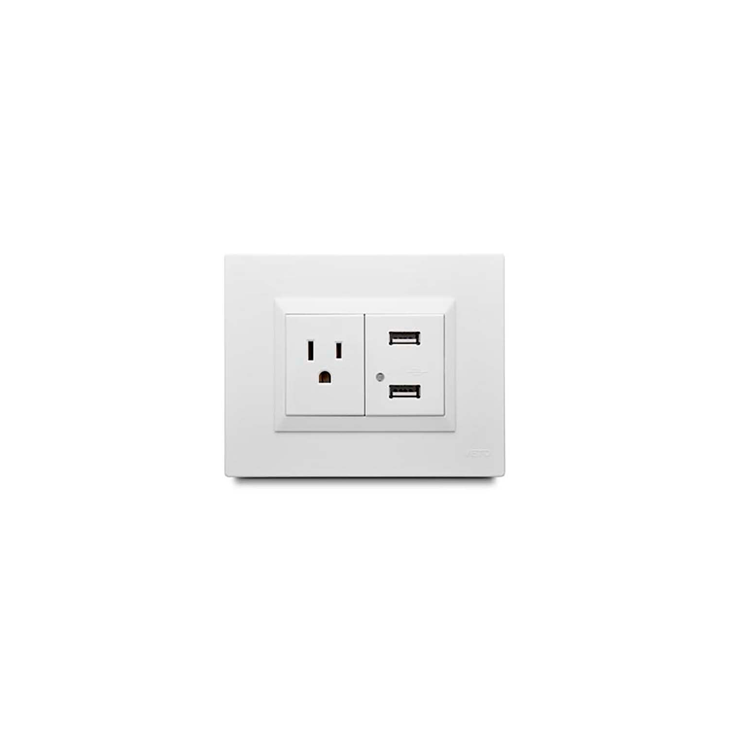 Mixto Toma Usb+ Tomacorr Amer 2P+E Bl Plura - VETO Mixto Toma Usb+ Tomacorr Amer 2P+E Bl Plura - VETO