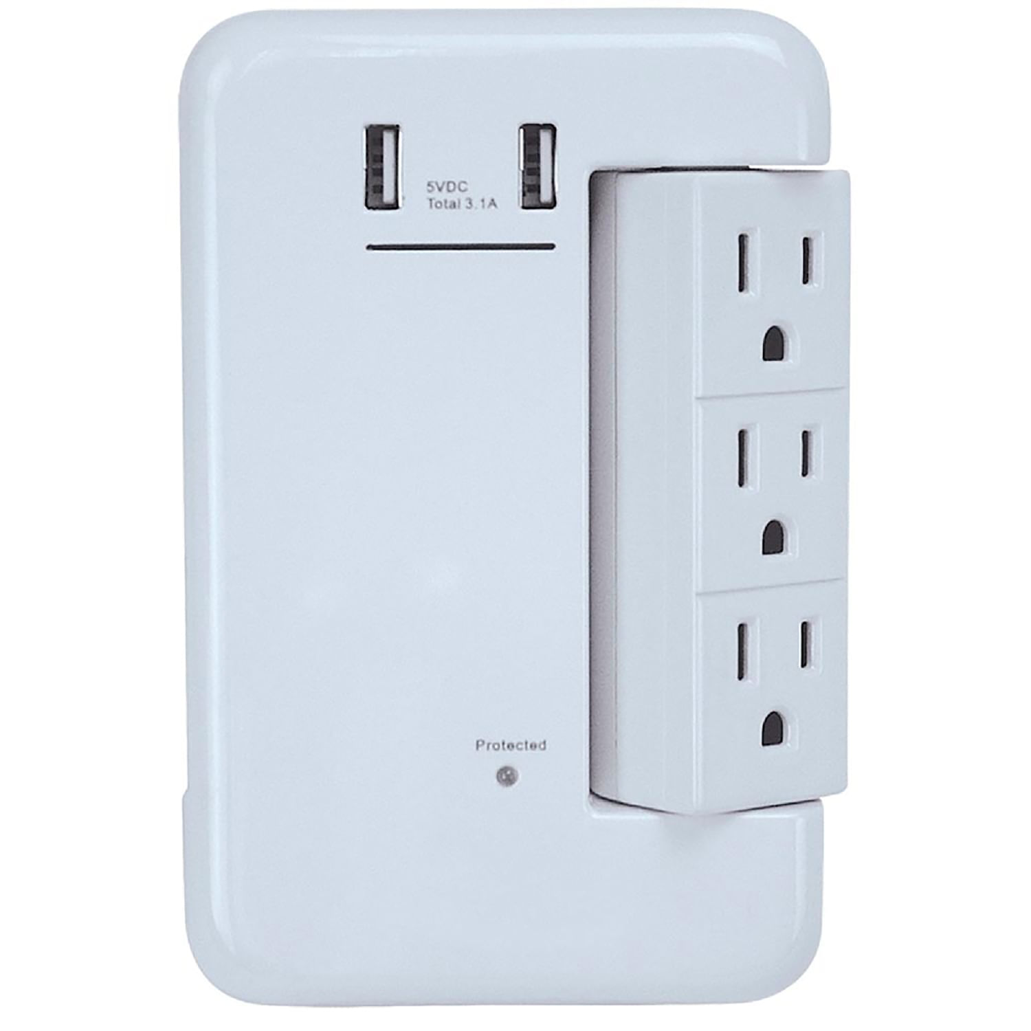 Toma 3 Tomas 2 Usb 3,4Amp Con Rotacion - POWER ZONE - Kywi