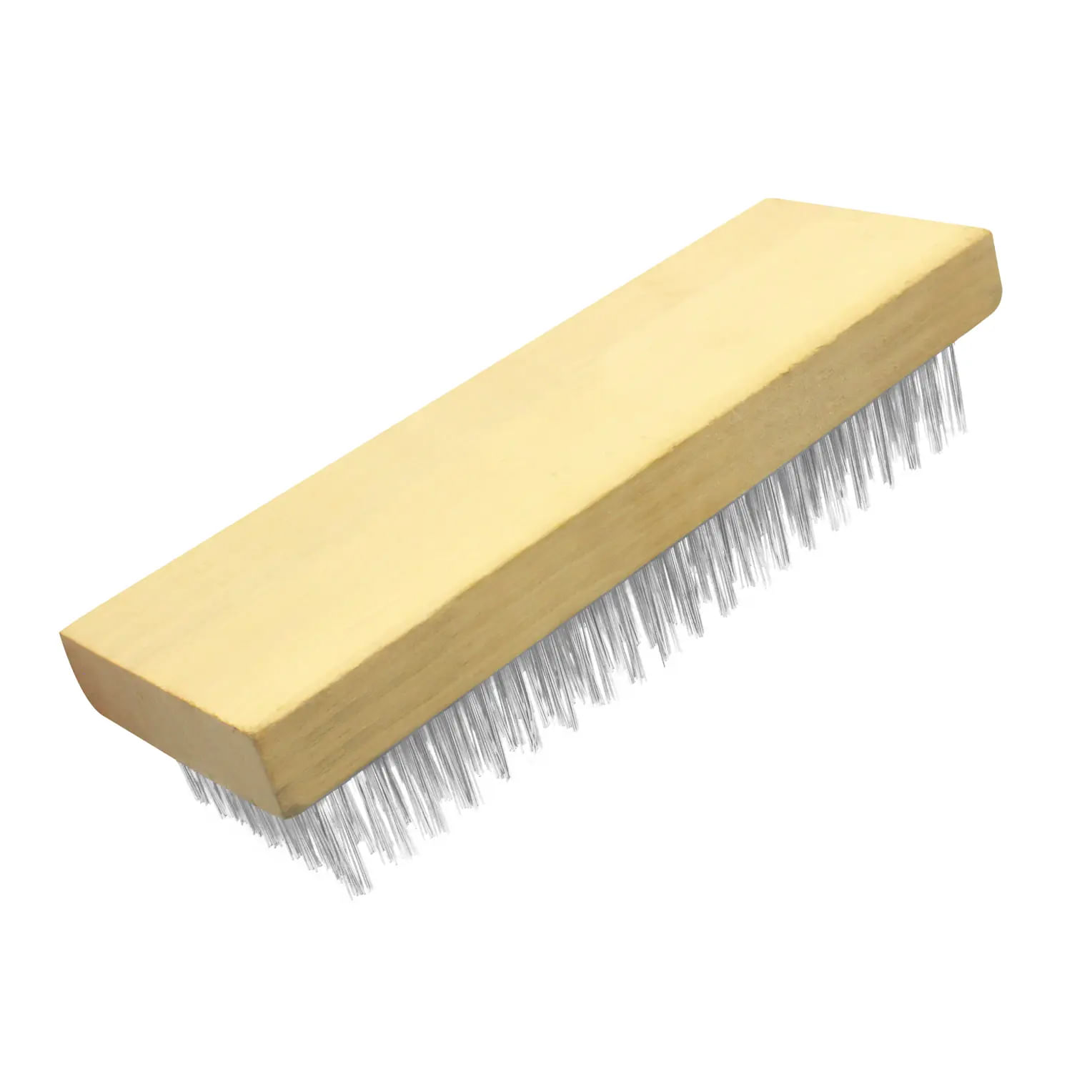 Cepillo de alambre de acero sencillo con mango de madera y cerdas ...