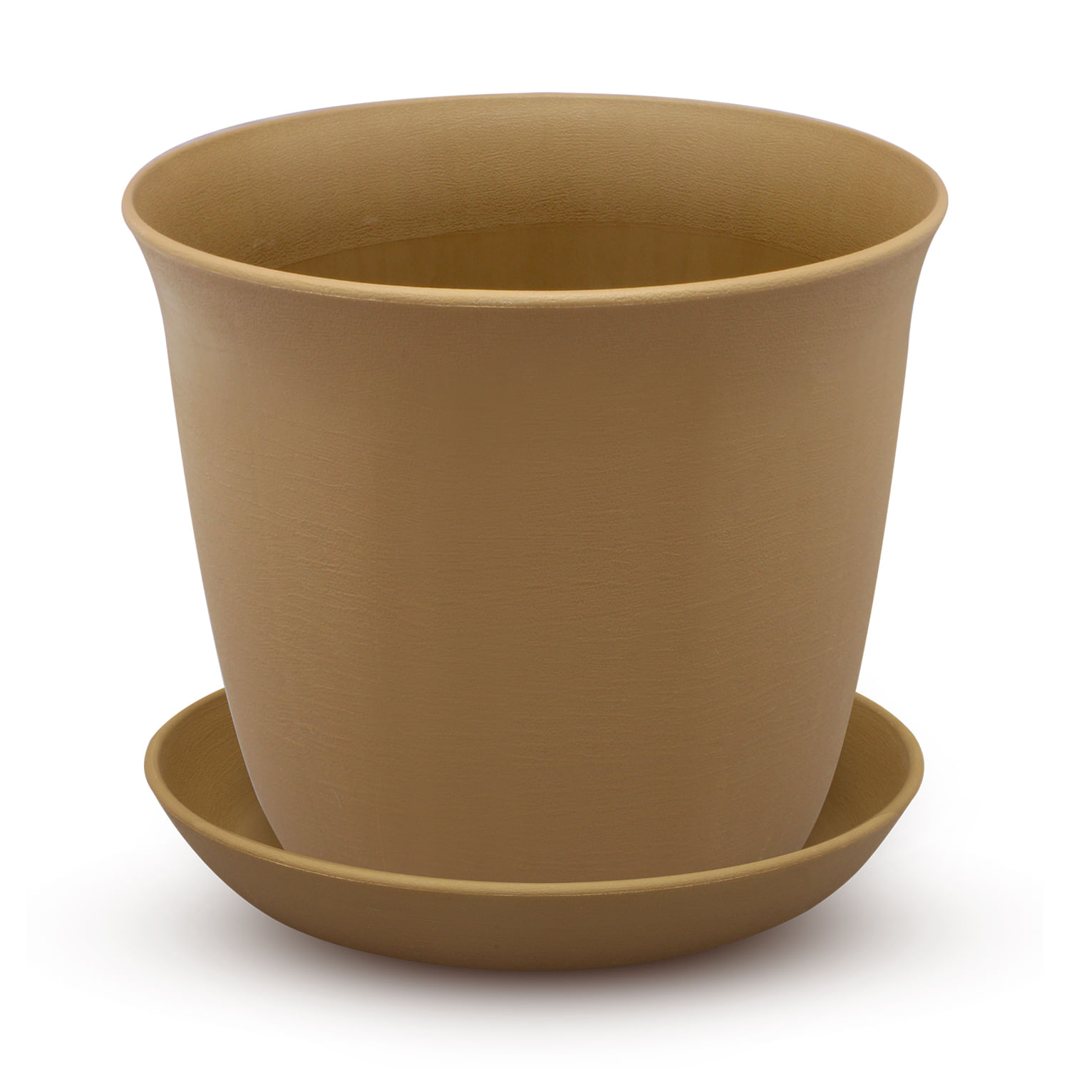 Maceta redonda grande de 21.5 cm de diámetro con plato plástico de base ...