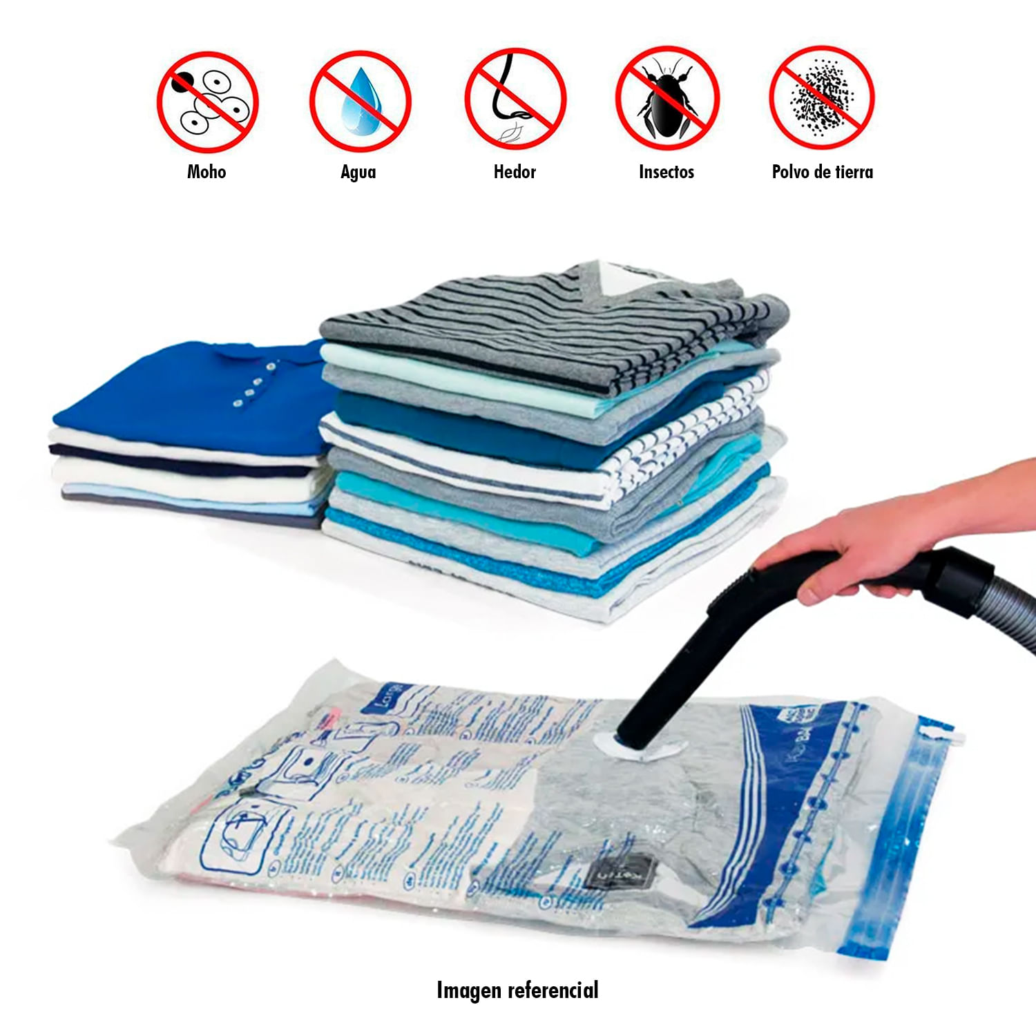 Bolsa de almacenamiento hermético reusable de 45 x 60 cm para viajes ...