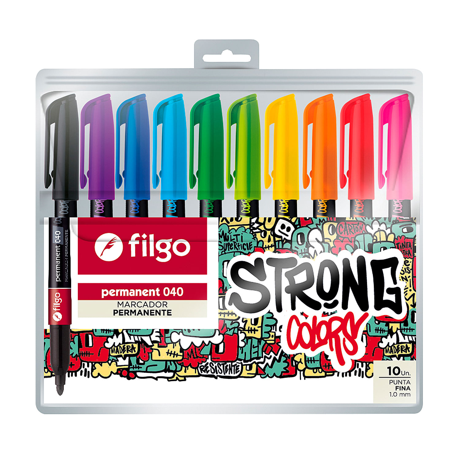 Set de marcadores permanentes multi superficies con punta fina de 1,0 ...