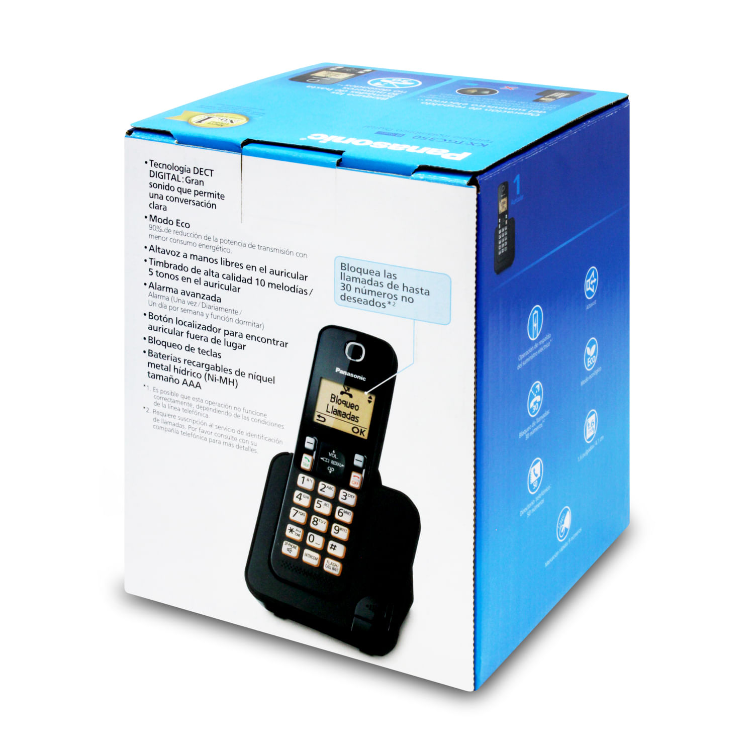 Teléfono inalámbrico digital con display identificador de número ...