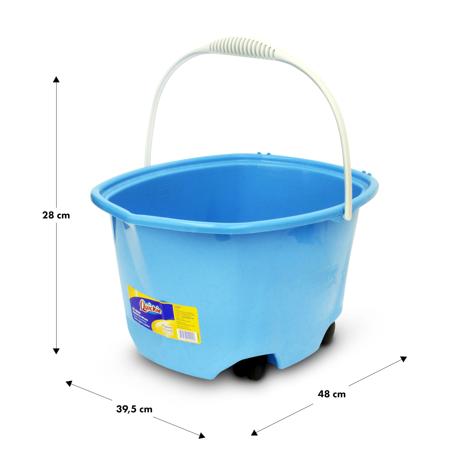 Cubeta sobre ruedas de 19 lt; con asa plástica y pico de trasvasado ...
