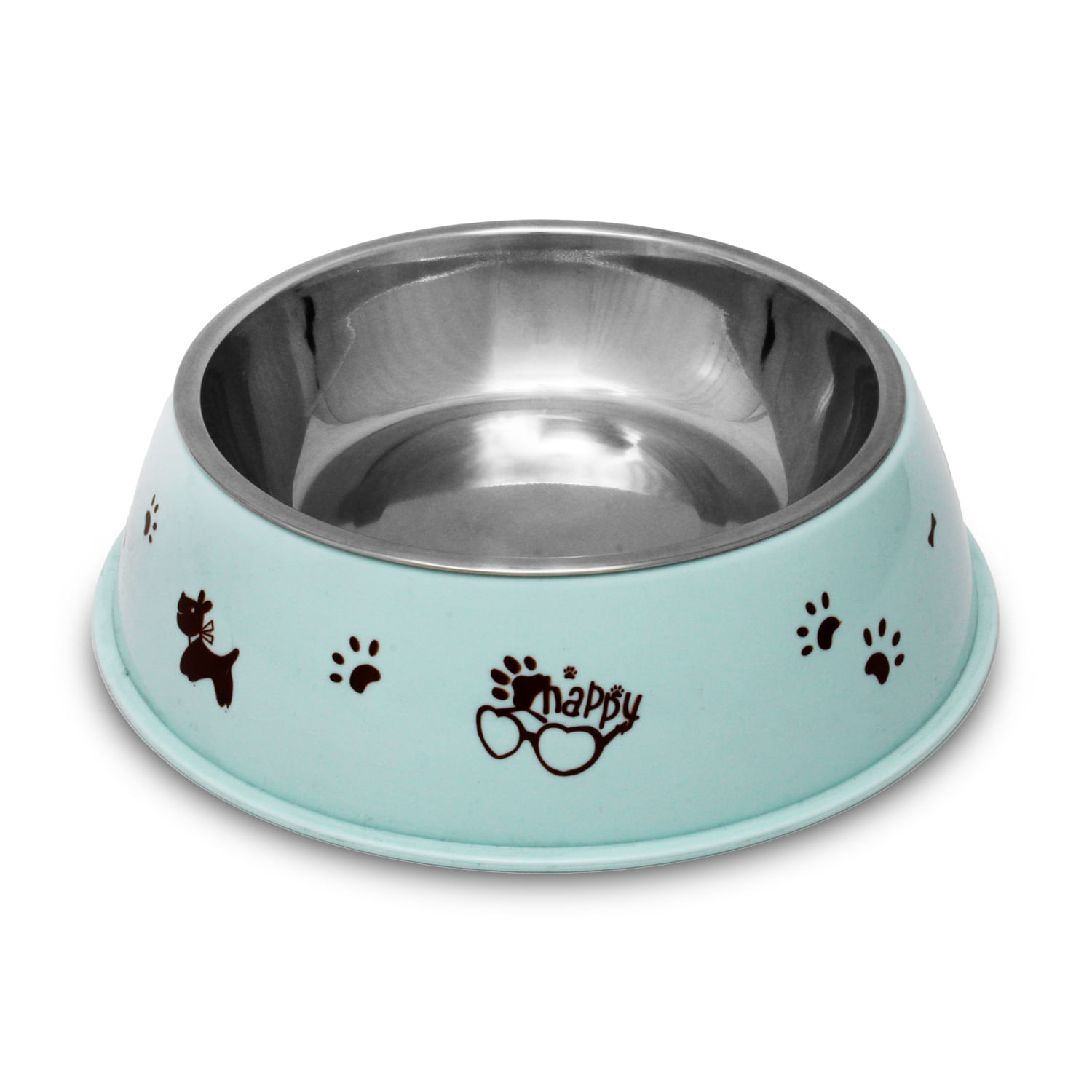 Plato para perro doble con plato de acero inoxidable y base plástica ...