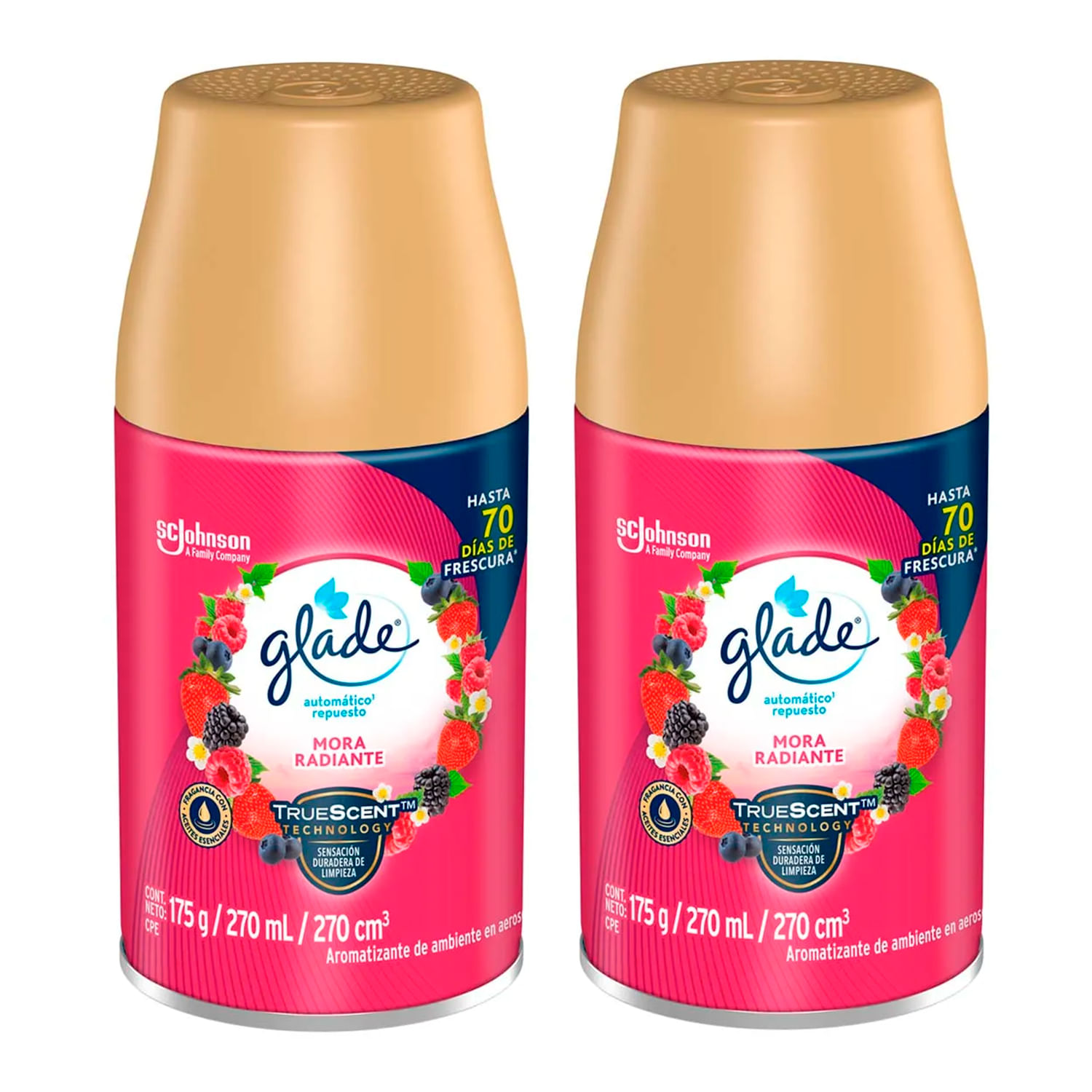 Ambiental de repuesto con aroma a MORA RADIANTE; 270 ml. - GLADE - Kywi