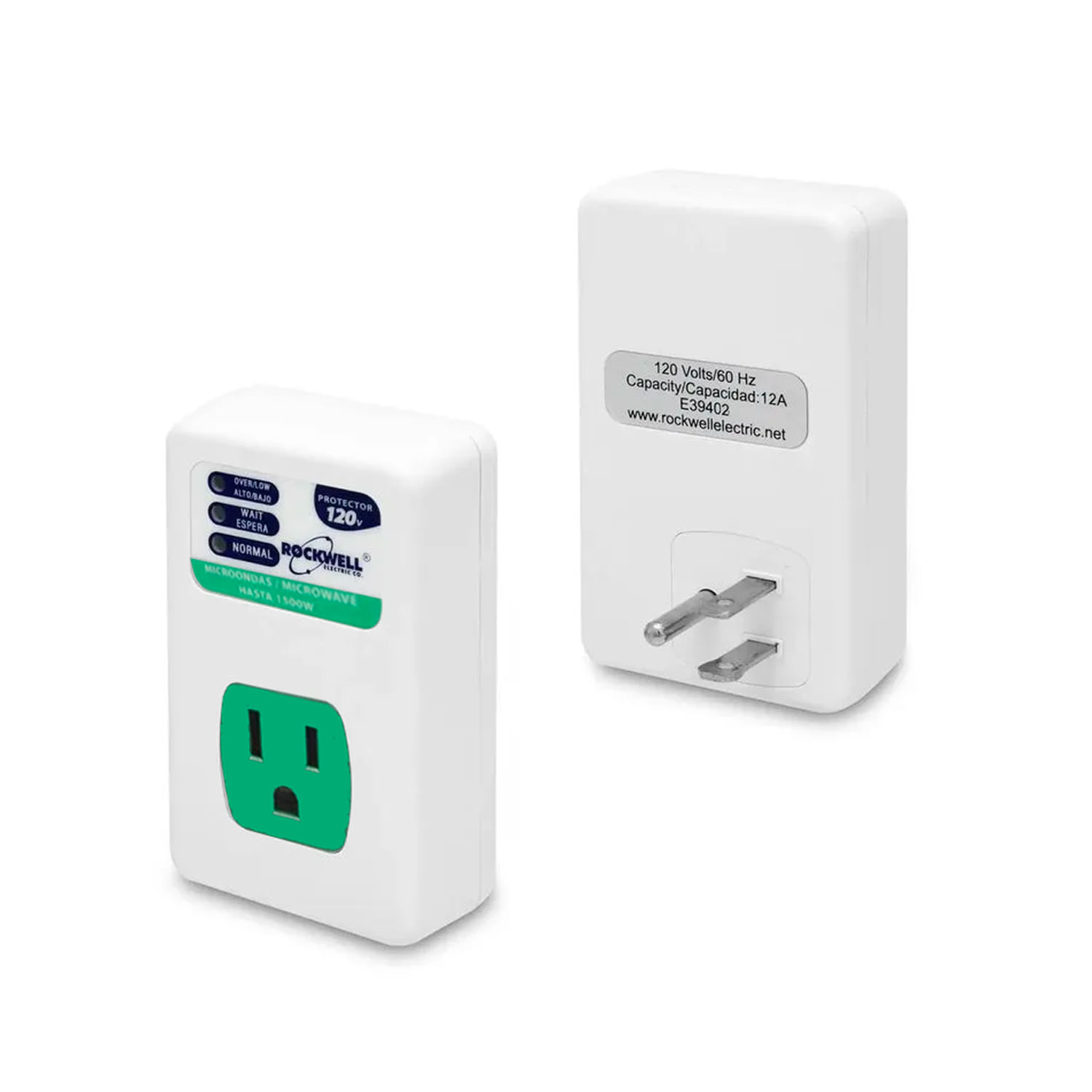 Protector de voltaje plástico de 1 sola toma aterrizada de 140 joules ...