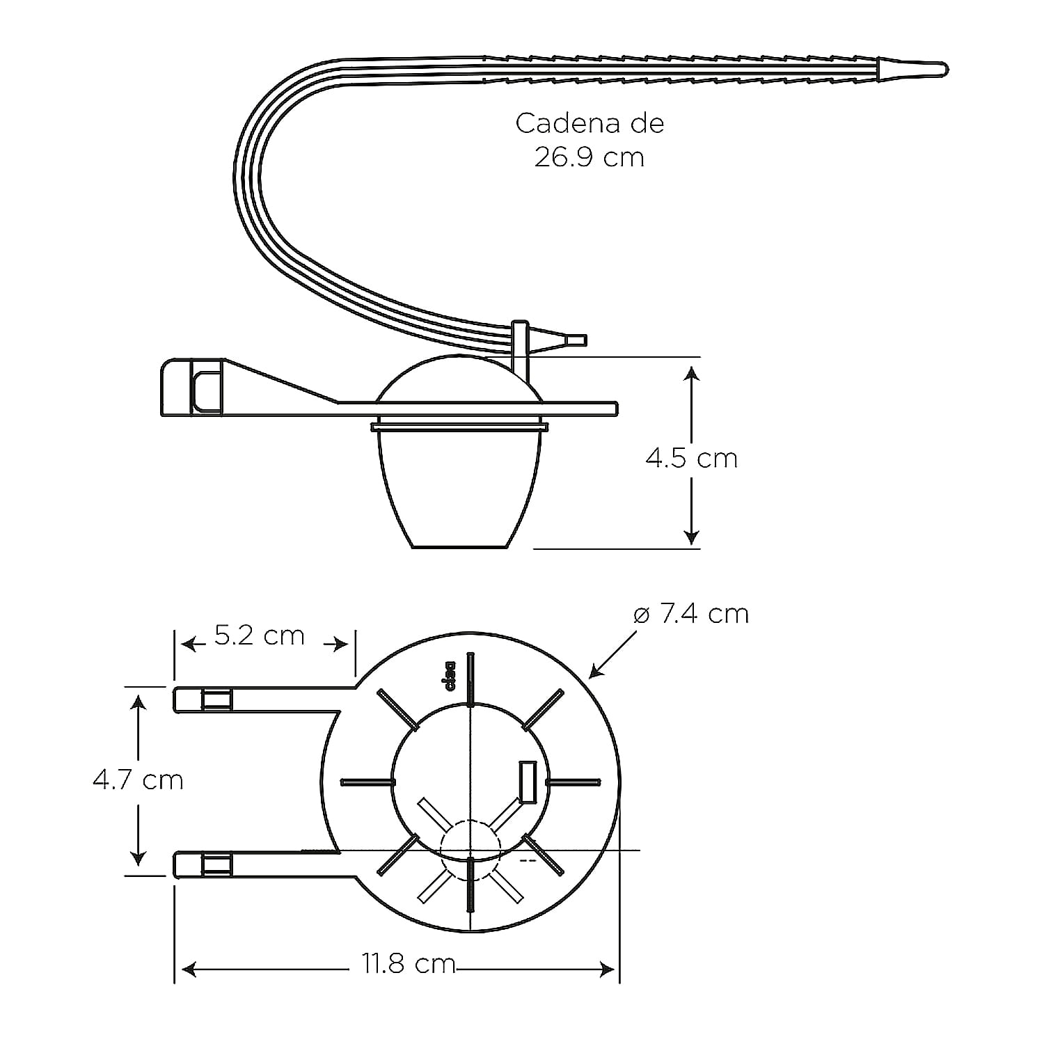 Flapper con cadena plástica. Sello hermético para válvulas de descarga ...