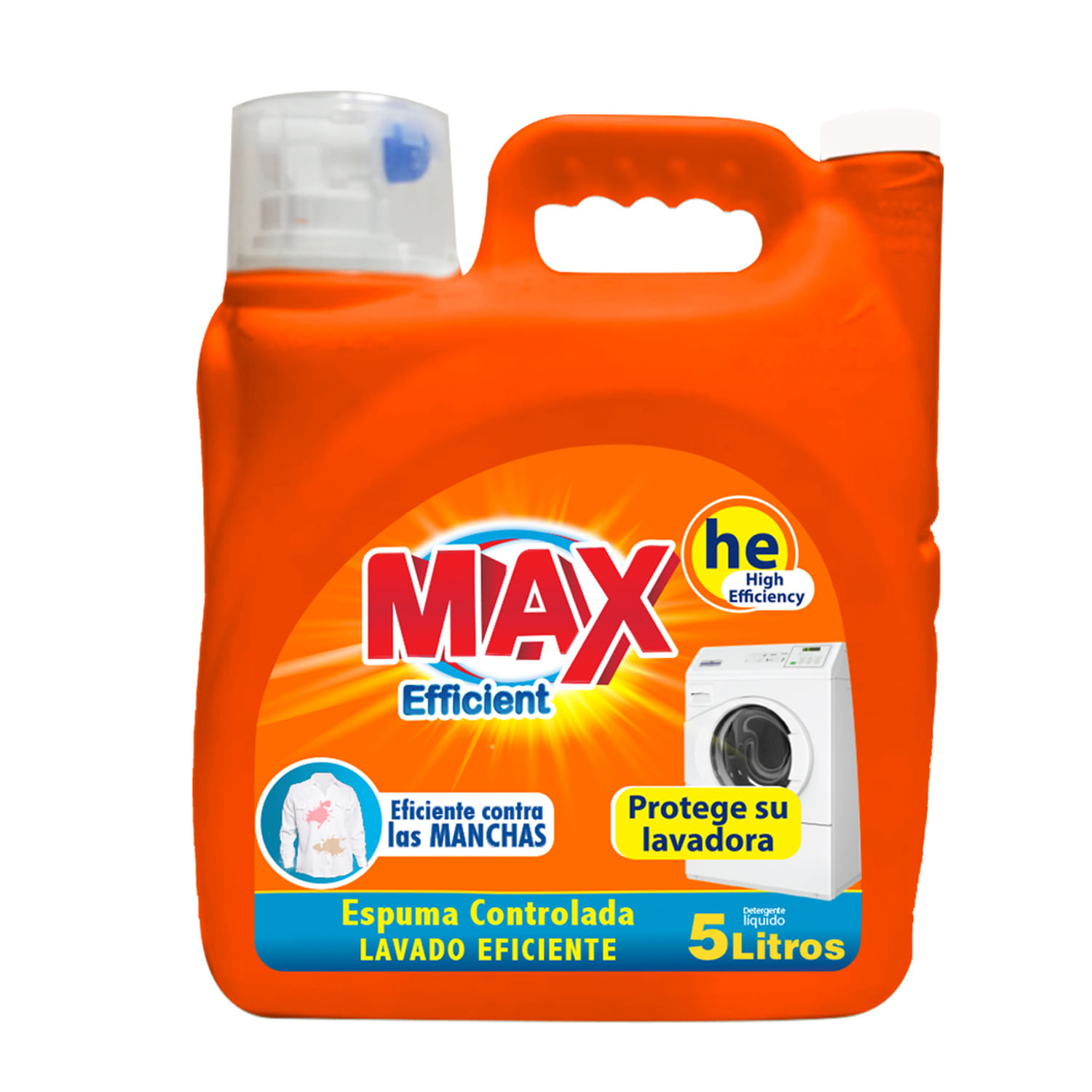 Detergente liquido High Efficiency; 5 lt - MAX - Kywi