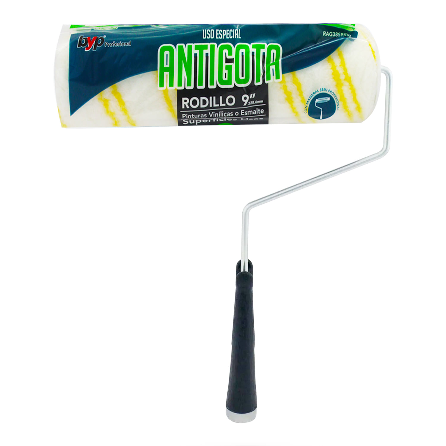 Rodillo antigota de 9" con mango ergonómico. - BYP - Kywi