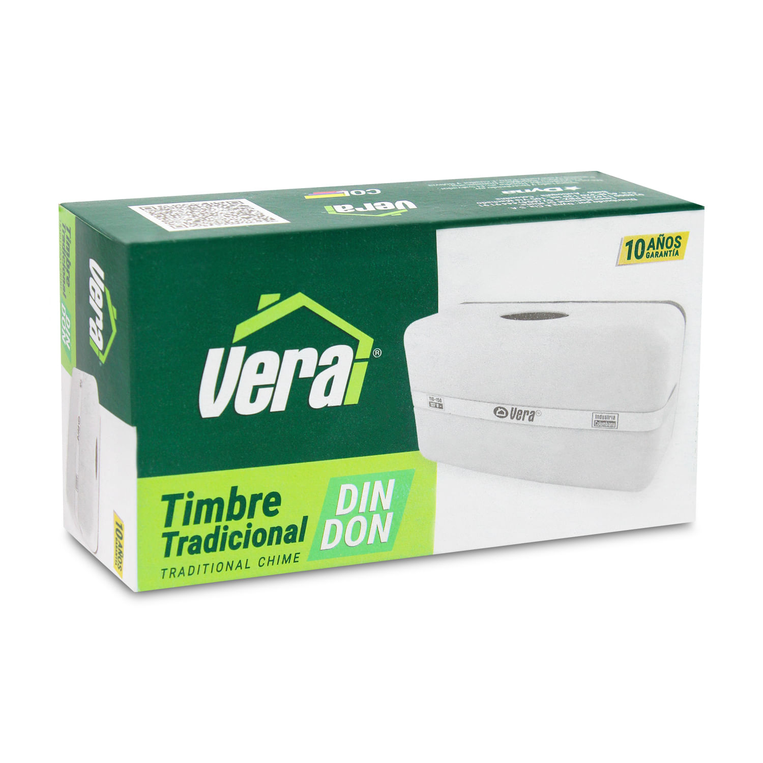 Timbre tradicional Din-Don de 110 V a 150 V, color blanco. - VERA - Kywi