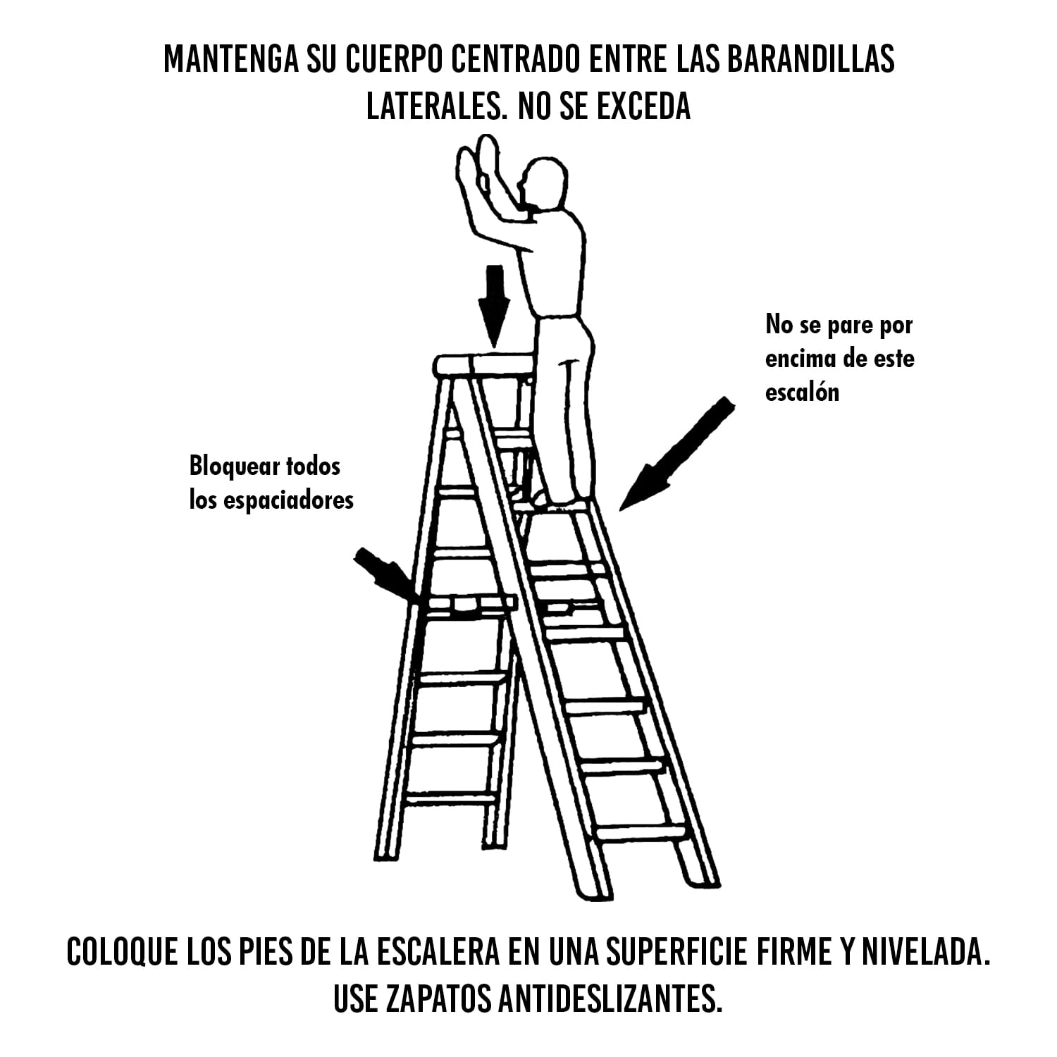 Escalera pie de gallo de aluminio de 2,1 m con 6 escalones. TIPO: T3 ...
