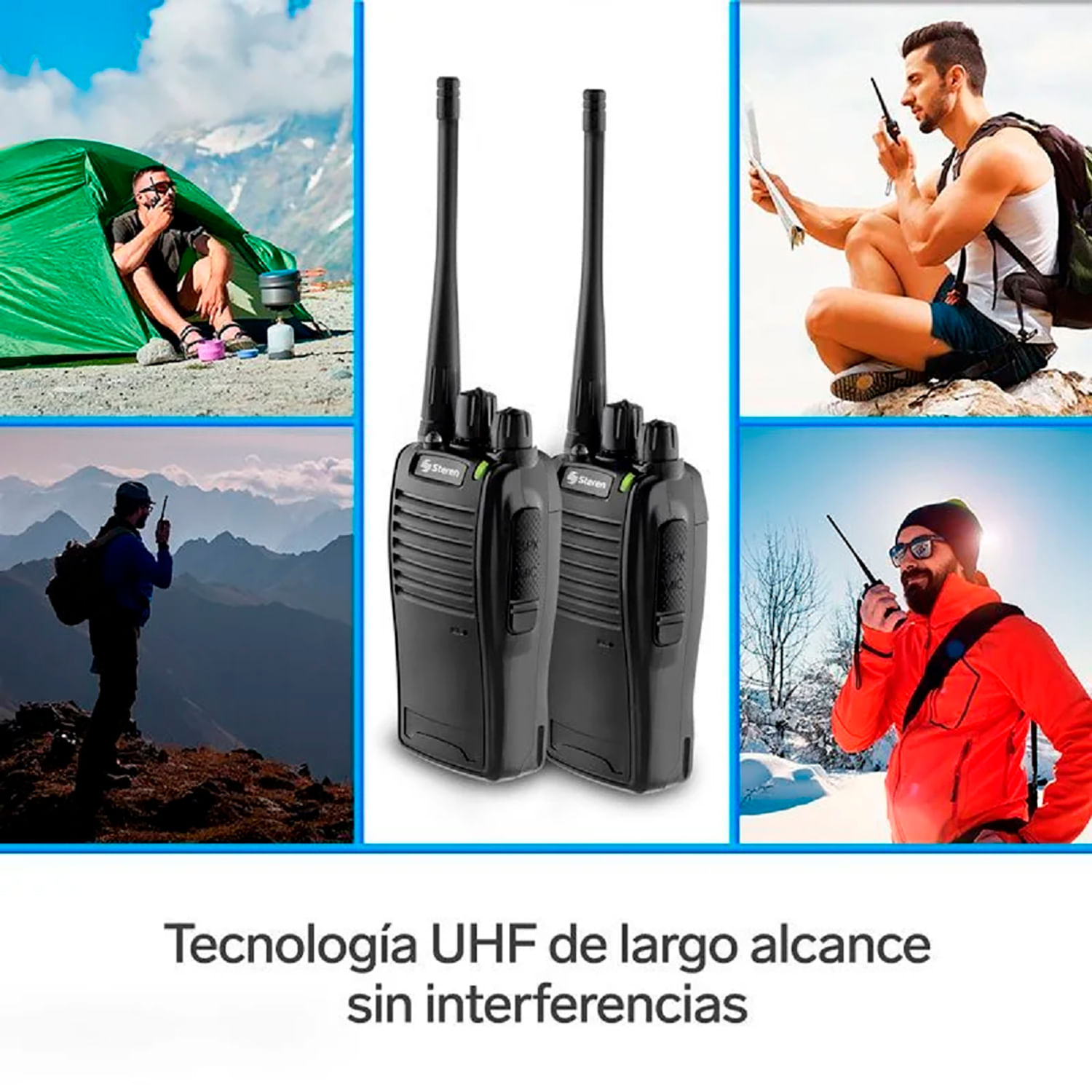 Kit de 2 radios intercomunicadores tipo WalkieTalkie de 3W de 16 ...