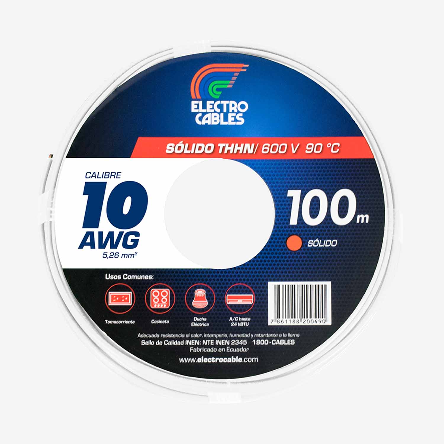 Cable Eléctrico solido 10 THHN blanco - ELECTROCABLES - Kywi