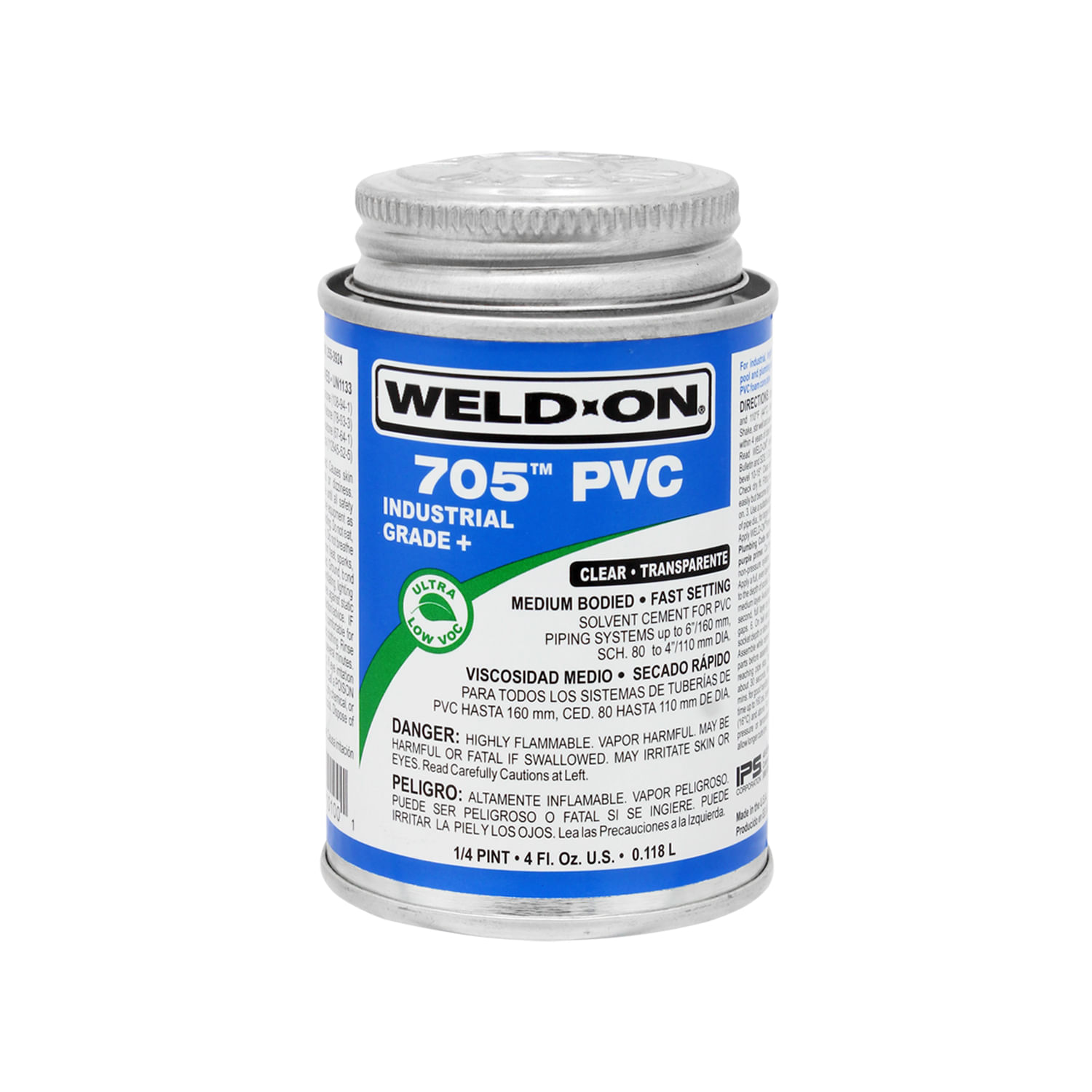 Pegamento para tuberías PVC cemento solvente, 118 ml. - WELD ON - Kywi