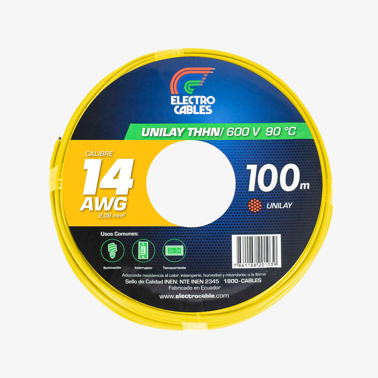 Cable unilay 14 THHN amarillo - ELECTROCABLES - Kywi