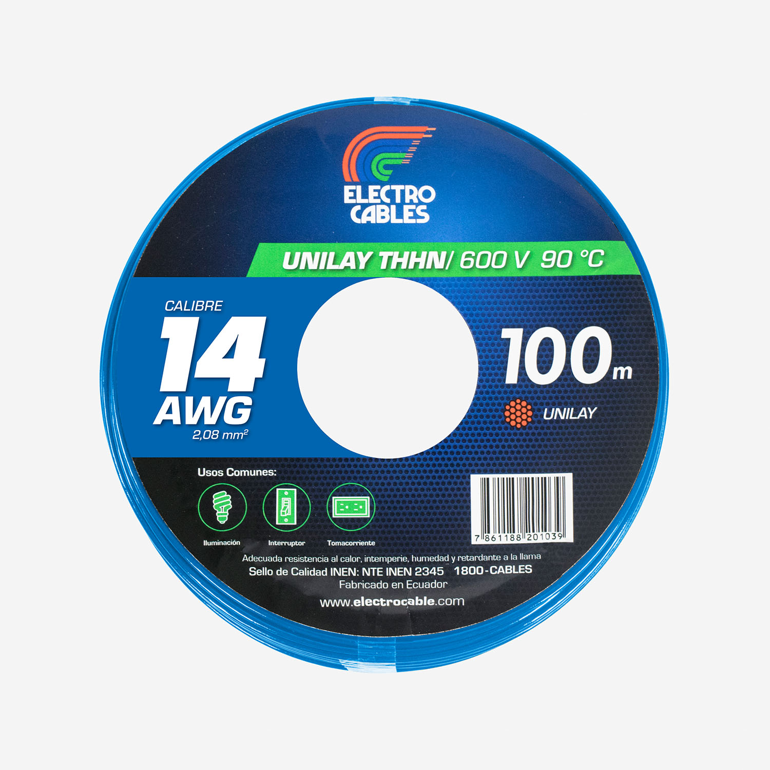 Cable unilay 14 THHN azul - ELECTROCABLES