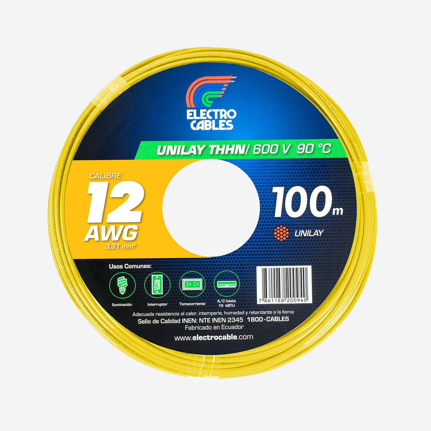 Cable unilay 12 THHN amarillo - ELECTROCABLES