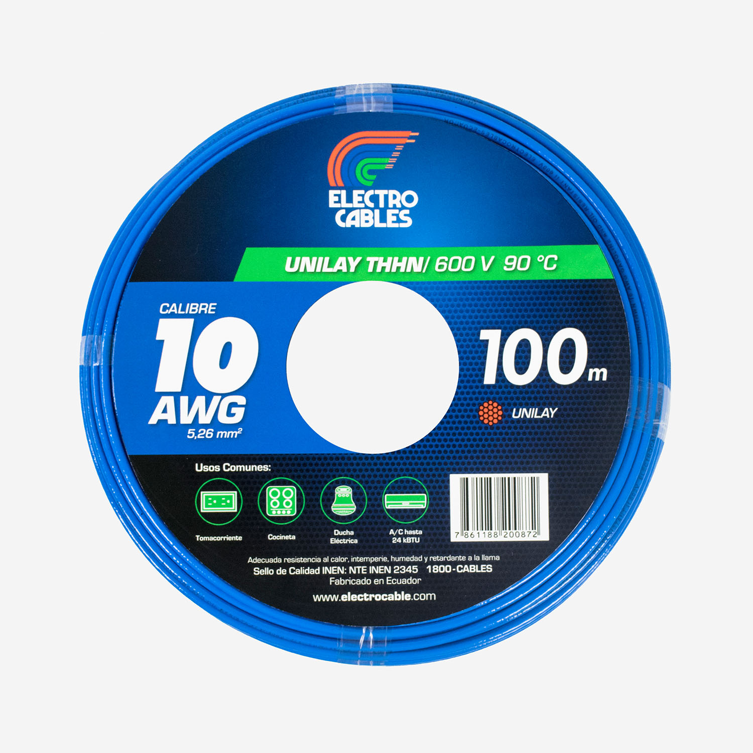 Cable unilay 10 THHN azul - ELECTROCABLES - Kywi