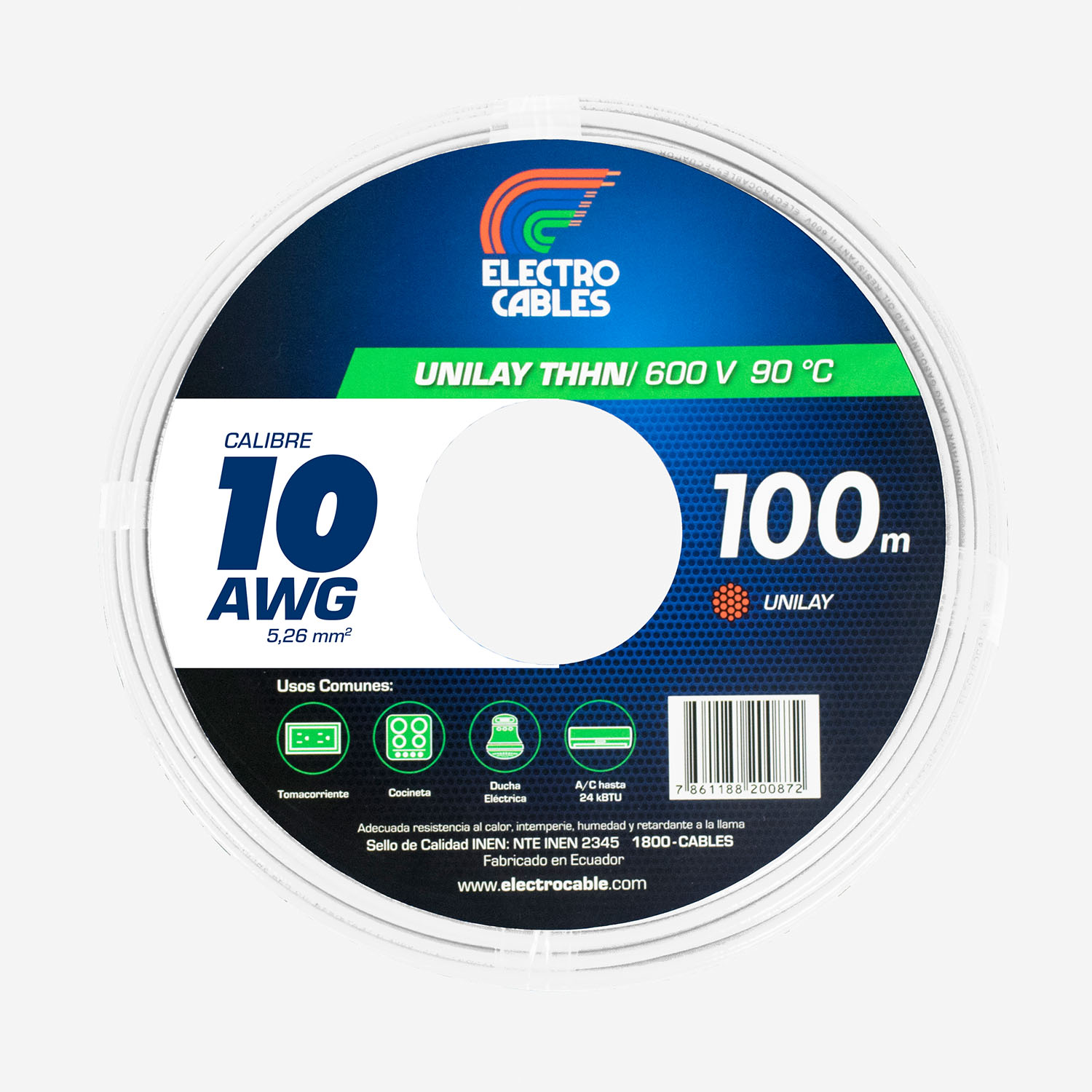 Cable unilay 10 THHN blanco - ELECTROCABLES - Kywi