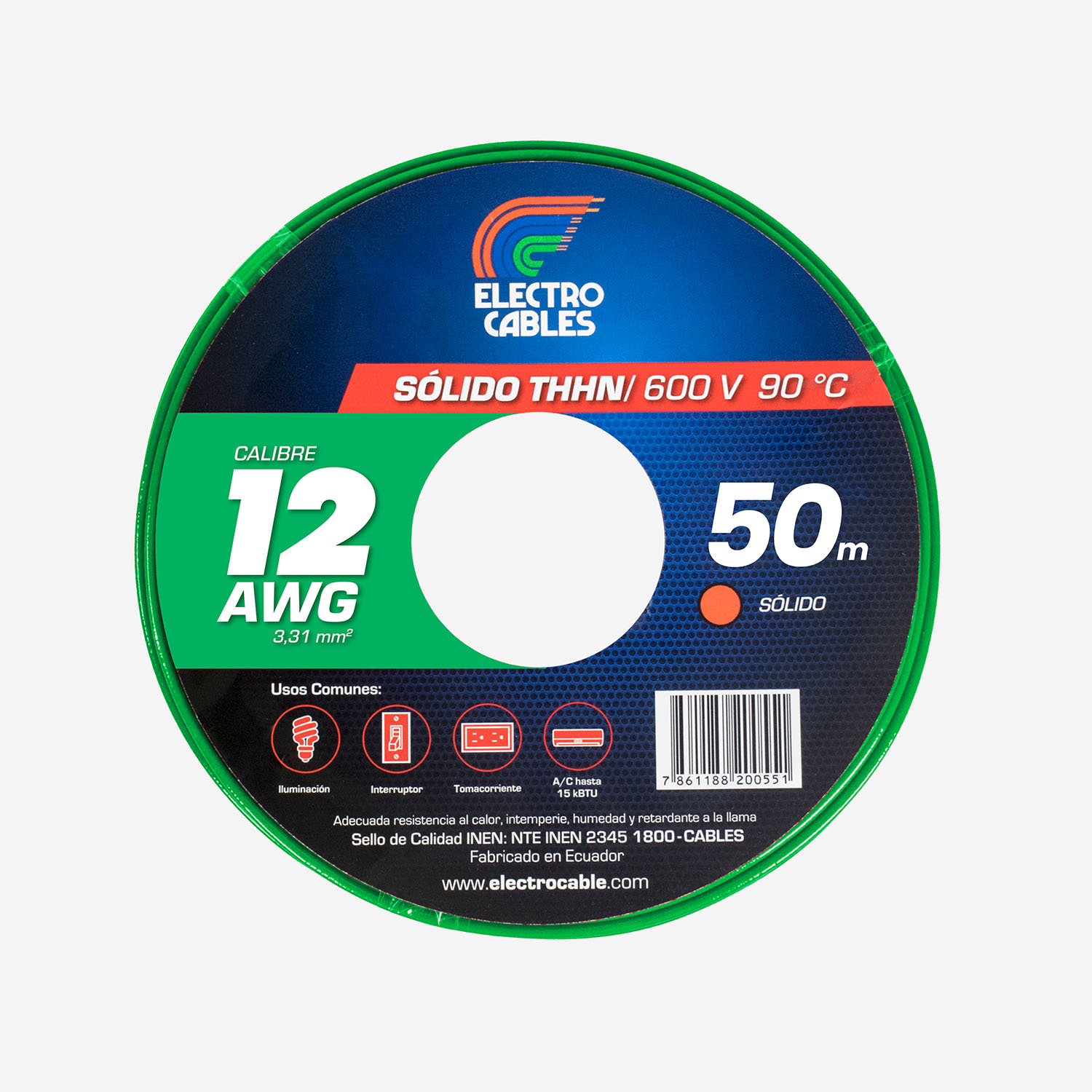 Cable sólido 12 THHN verde - ELECTROCABLES - Kywi