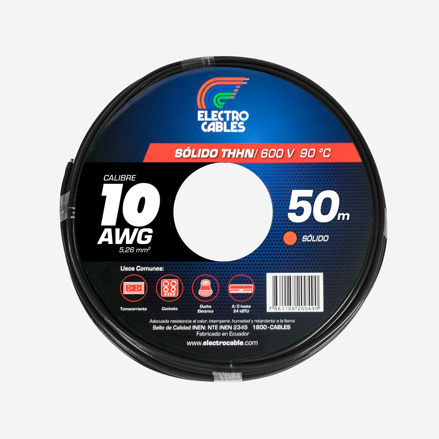 Cable sólido 10 THHN negro - ELECTROCABLES