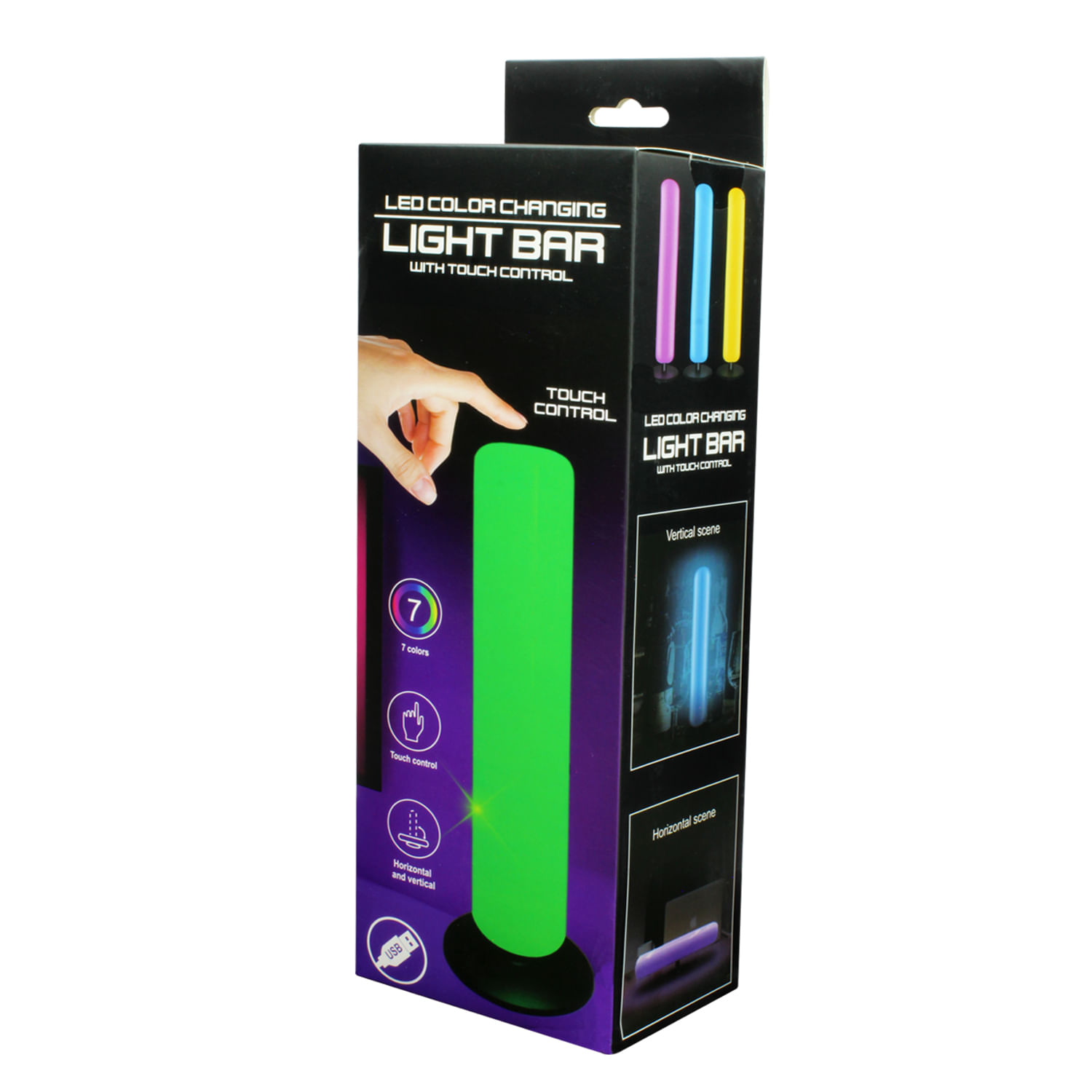 Barra de luz LED touch con iluminación de 7 colores RGB y conexión USB ...