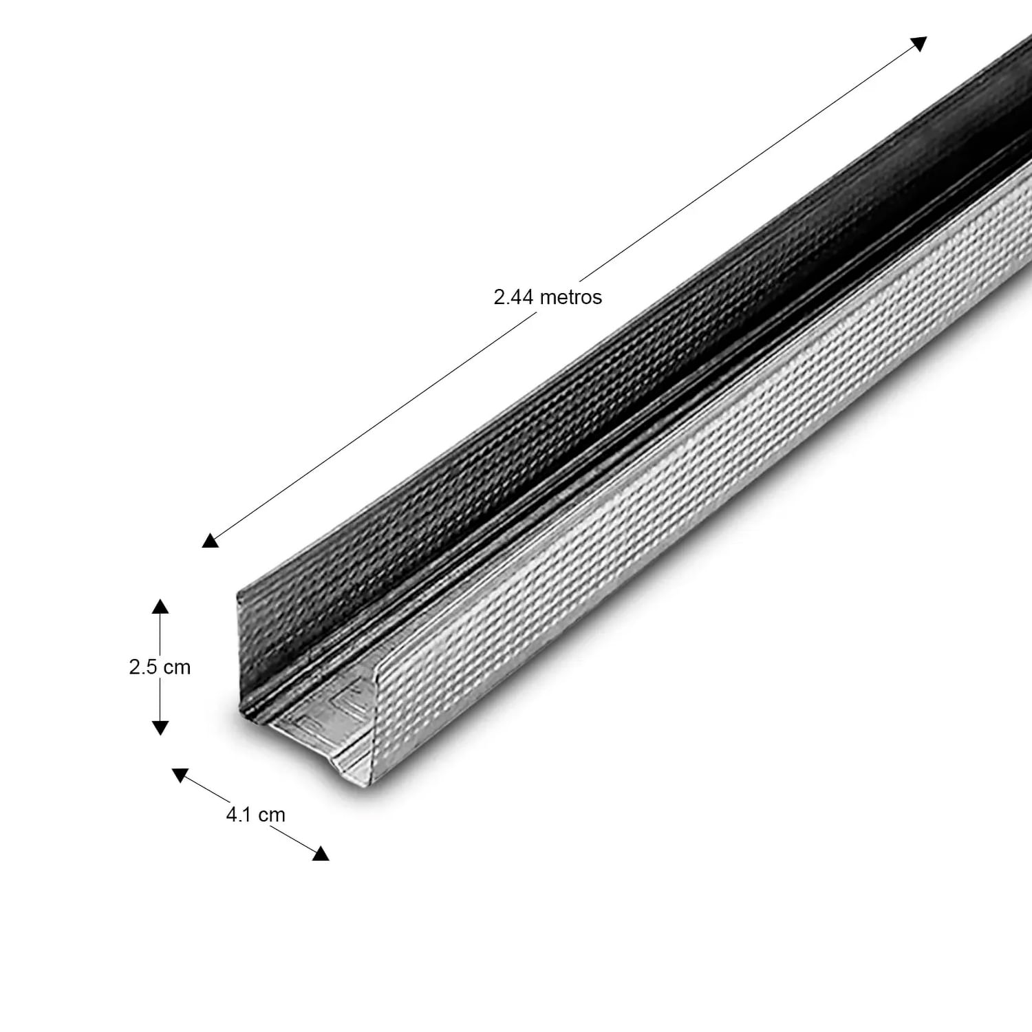 Track galvanizado 1 5/8 pulgadas (4.13cm x 2.5cm x 2.44m) para pared de ...