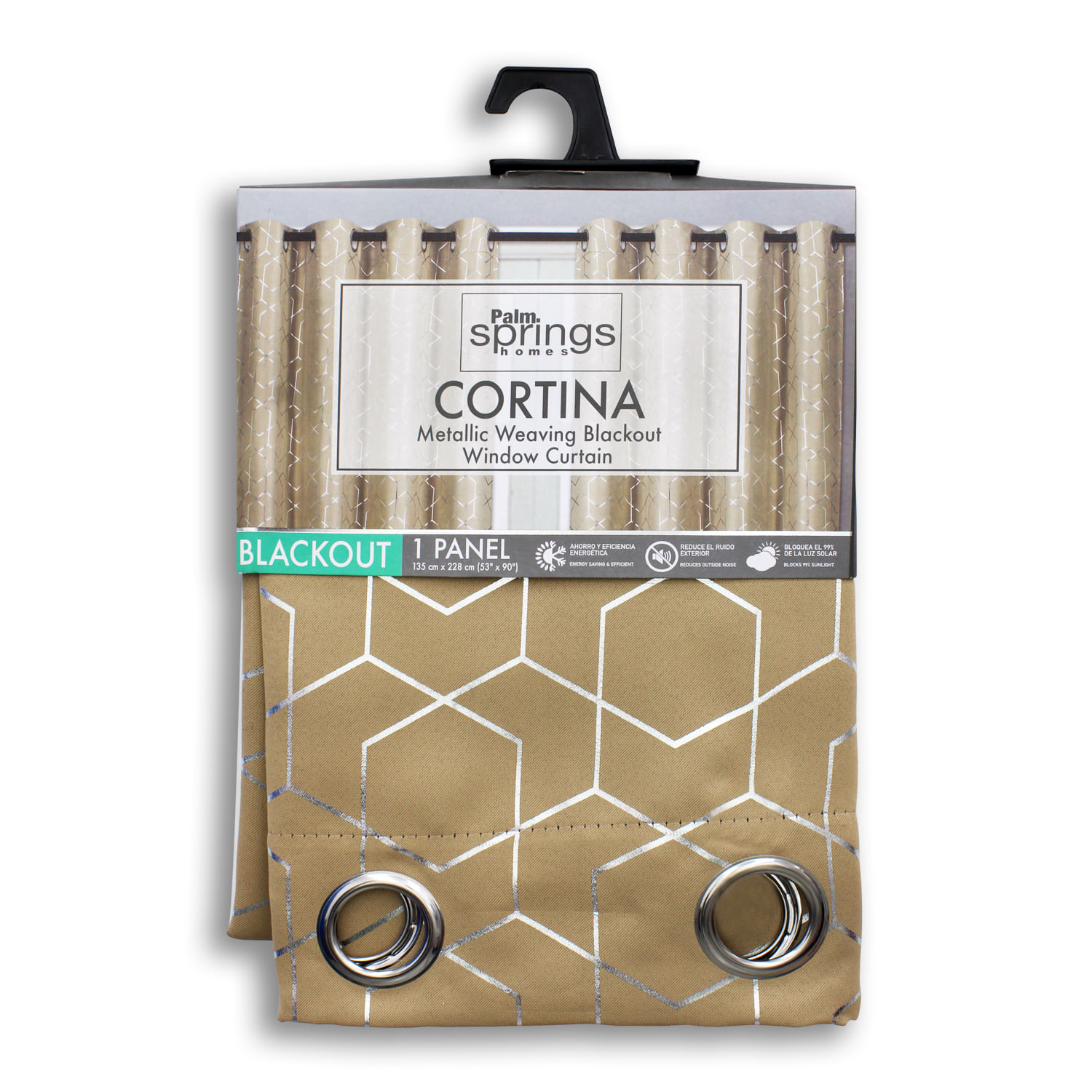 Cortina para ventana de 1 panel a base de tela poliéster de textura ...
